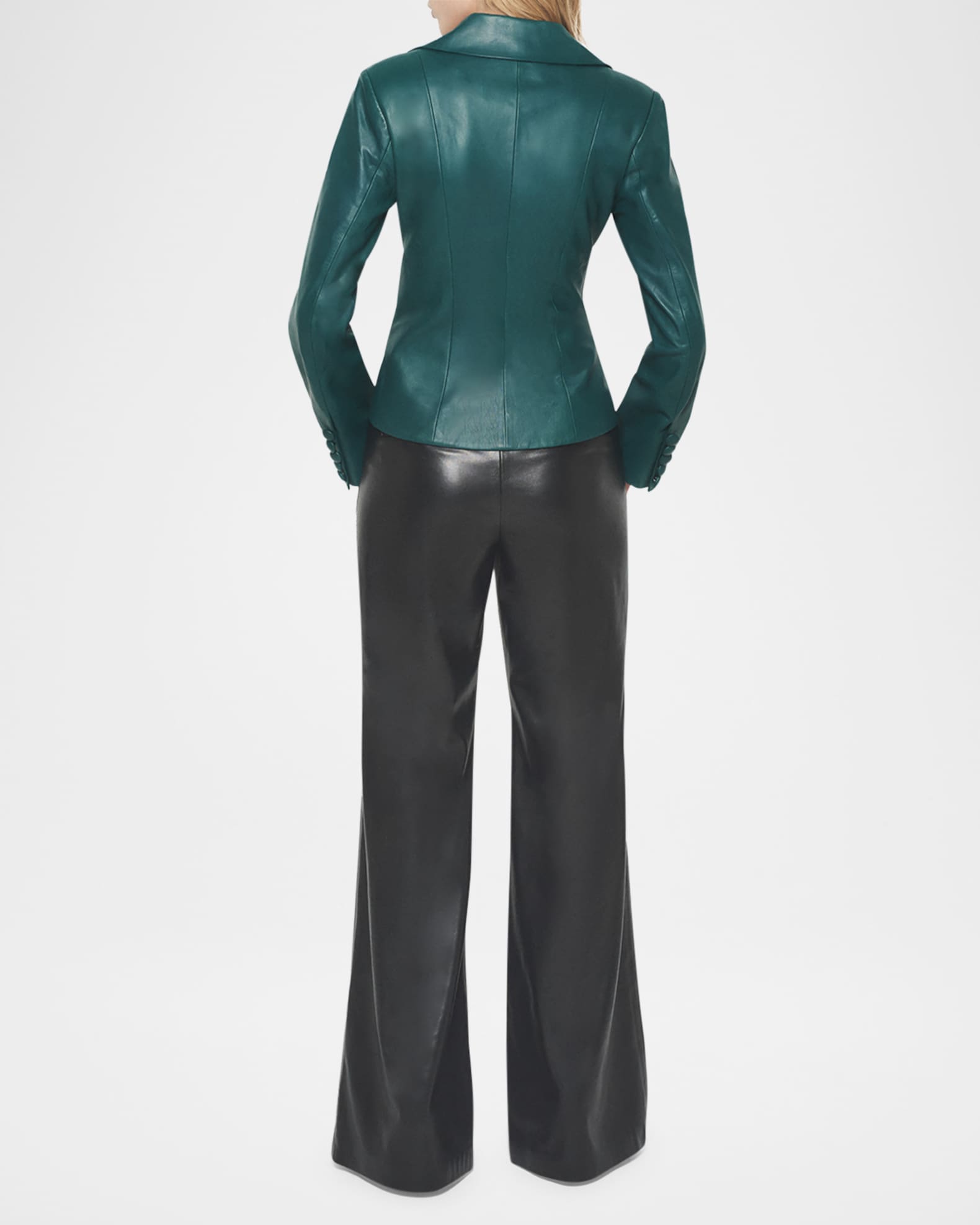 AS by DF Telly Upcycled Leather Blazer | Neiman Marcus