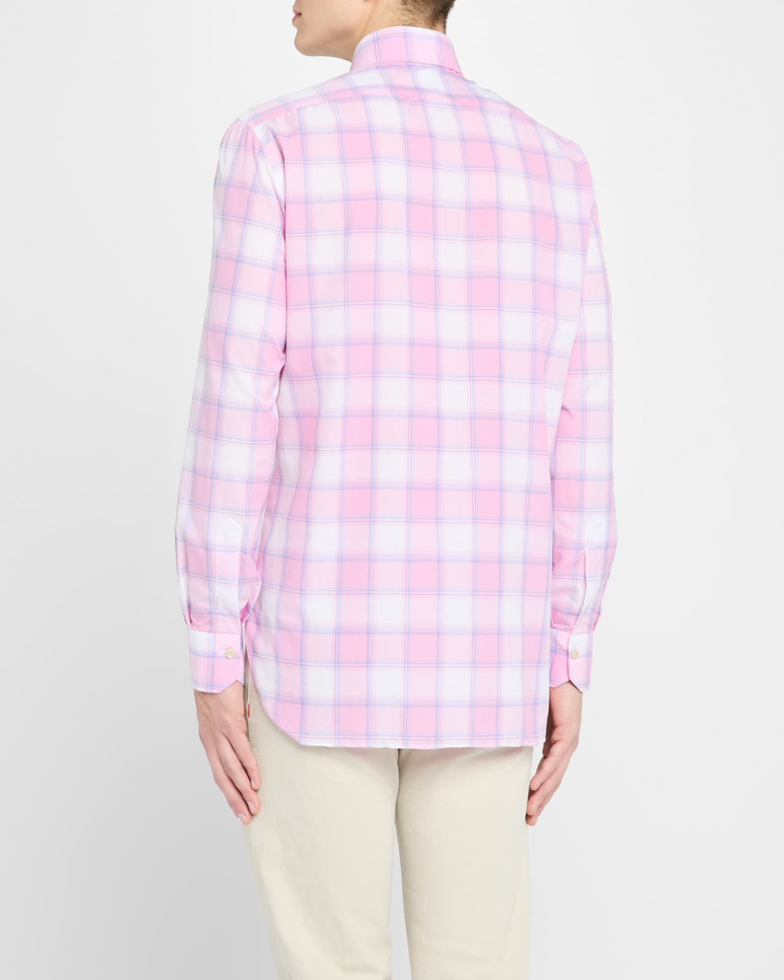 Kiton Men's Large Check Sport Shirt | Neiman Marcus