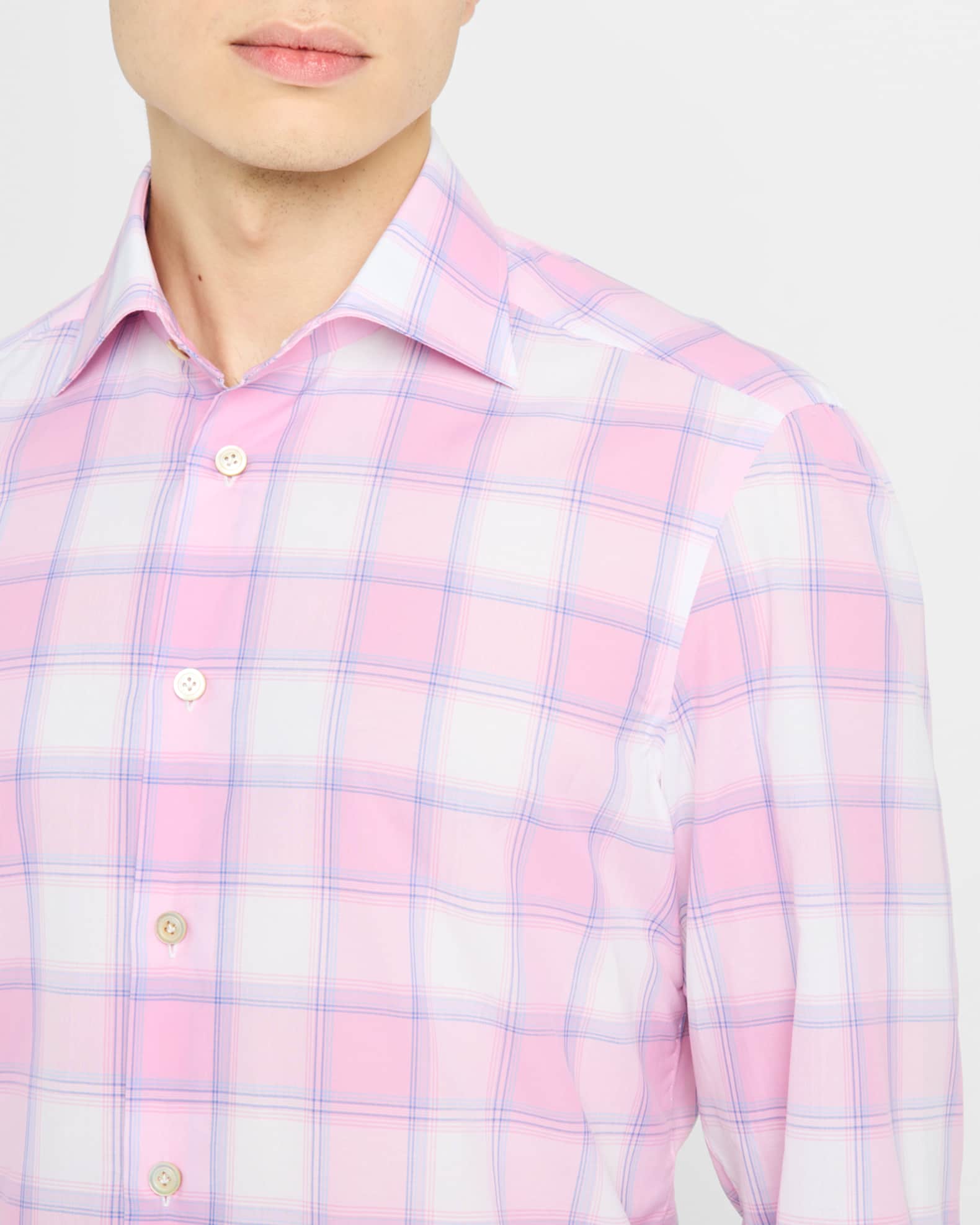 Kiton Men's Large Check Sport Shirt | Neiman Marcus
