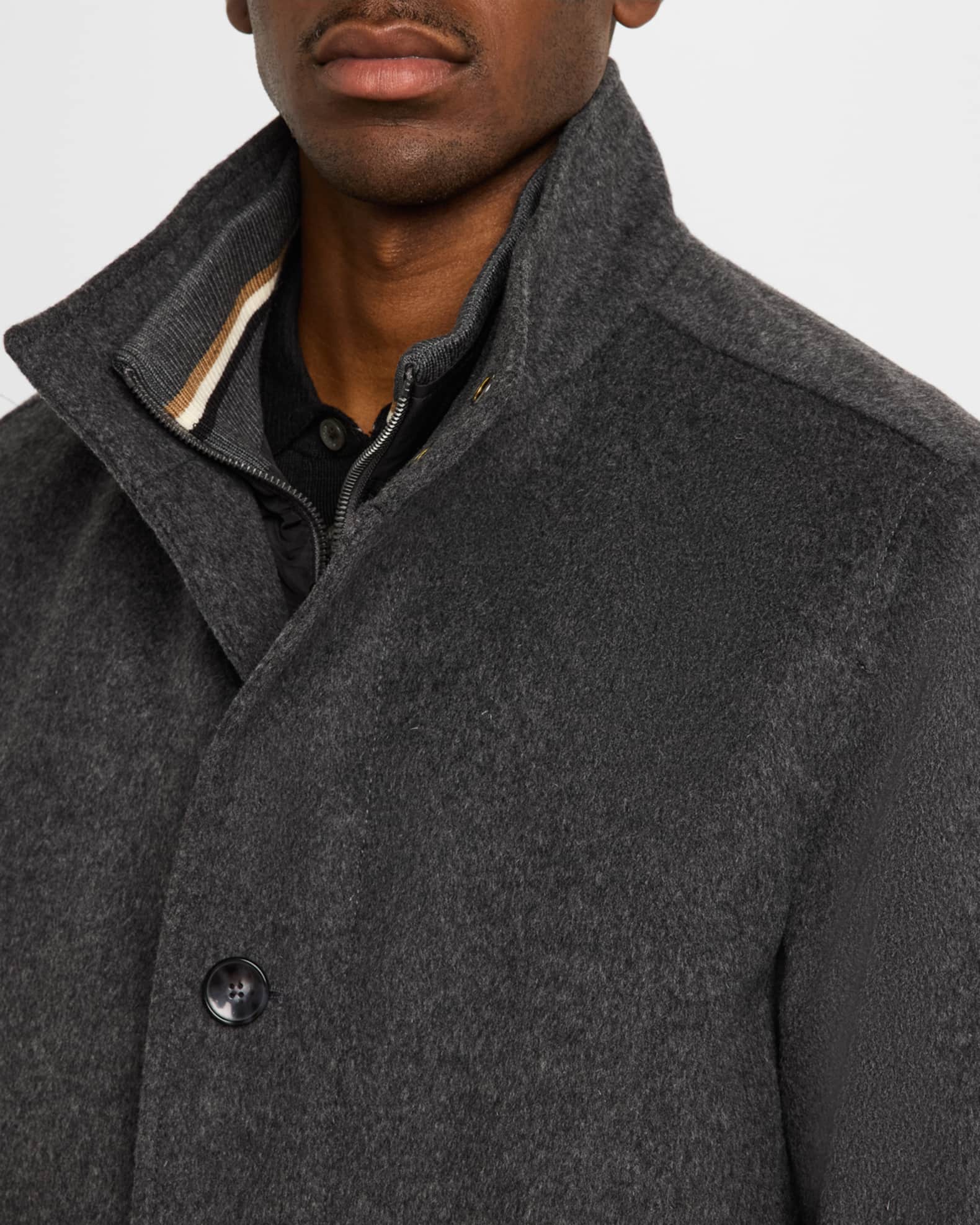 BOSS Men's Coxtan Wool-Cashmere Coat with Removable Bib | Neiman Marcus