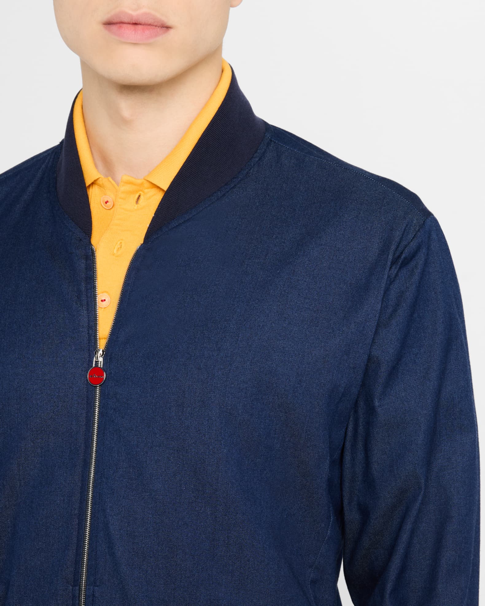 Kiton Men's Chambray Blouson Jacket | Neiman Marcus
