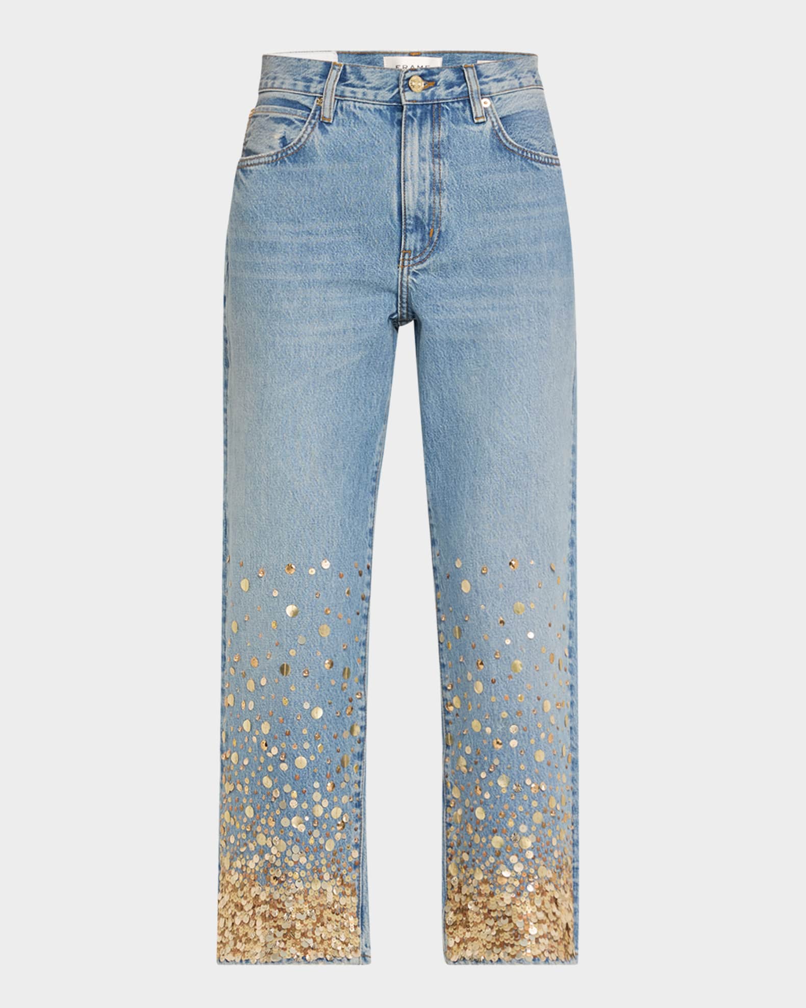 FRAME The Champagne Embellished Jeans | Neiman Marcus