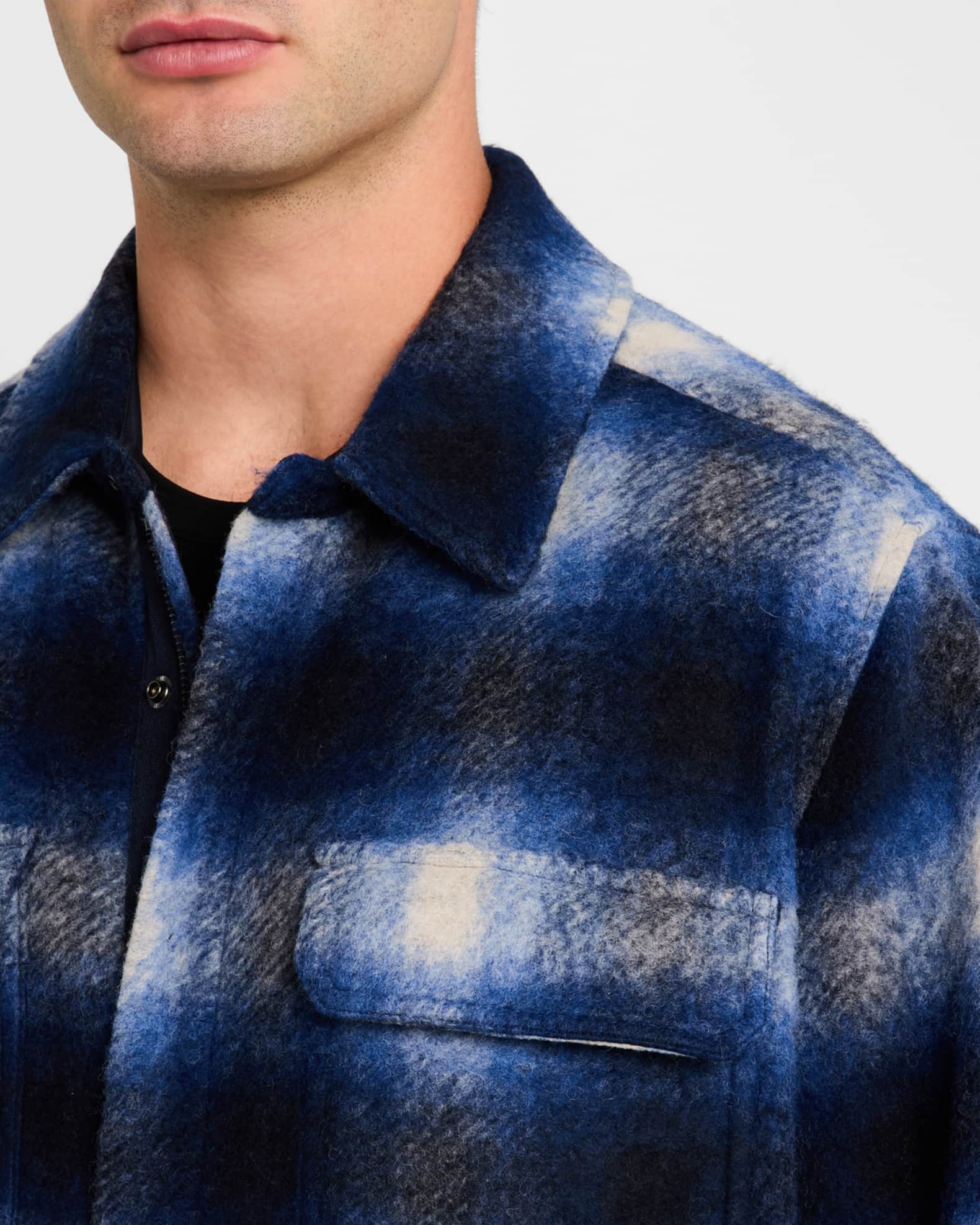 SIMKHAI Men's Caleb Plaid Overshirt | Neiman Marcus