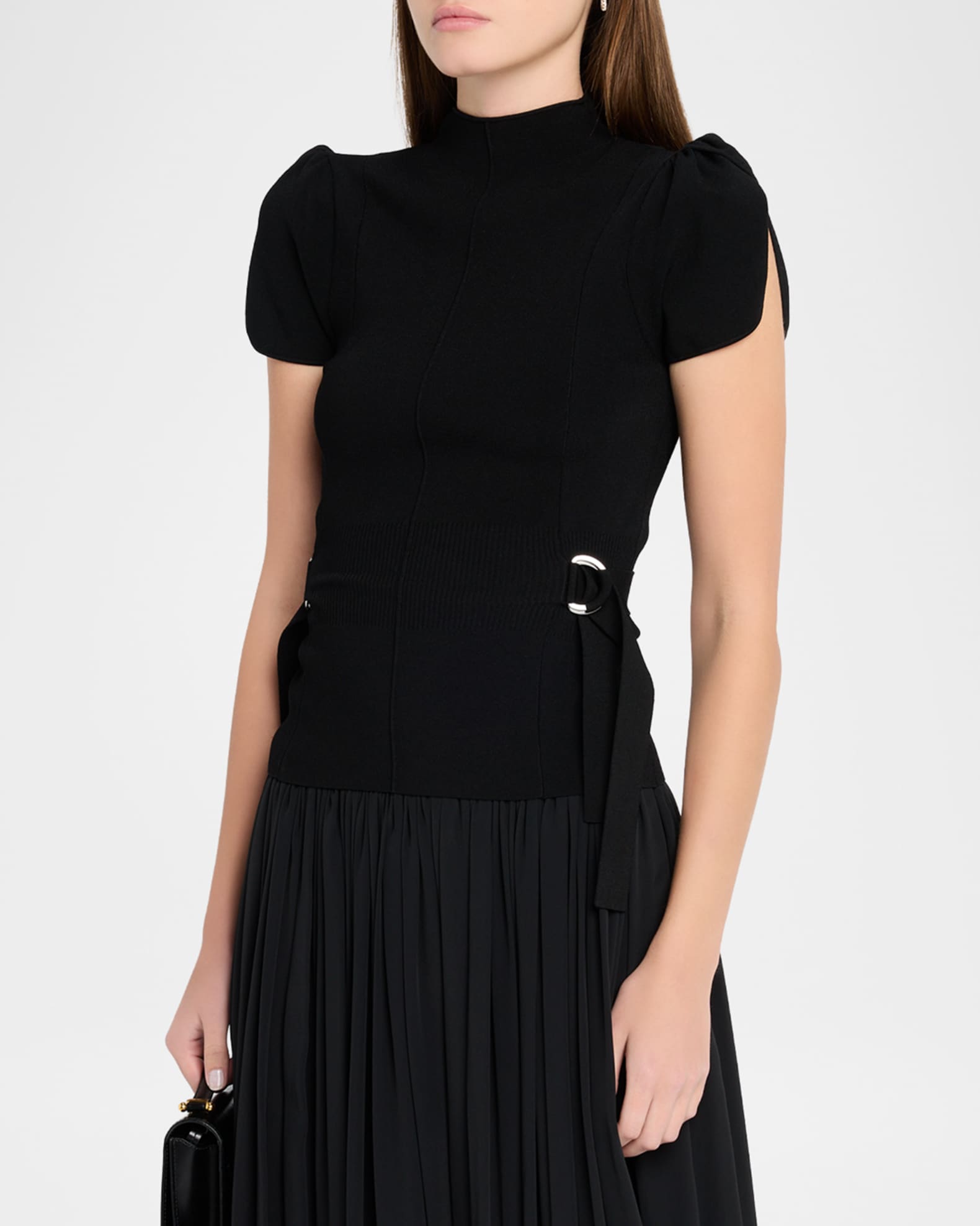 3.1 Phillip Lim Compact Rib Tulip Top | Neiman Marcus
