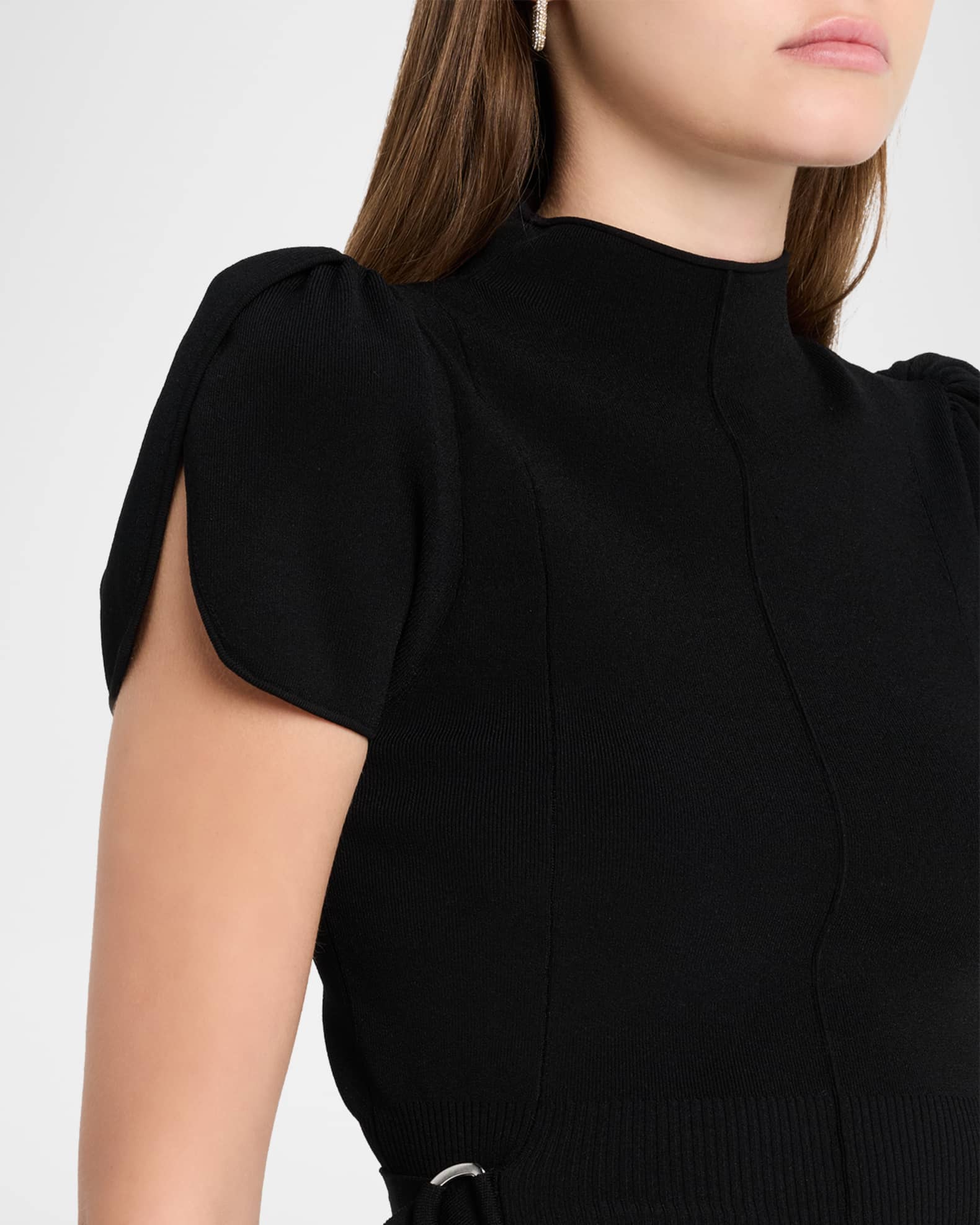 3.1 Phillip Lim Compact Rib Tulip Top | Neiman Marcus