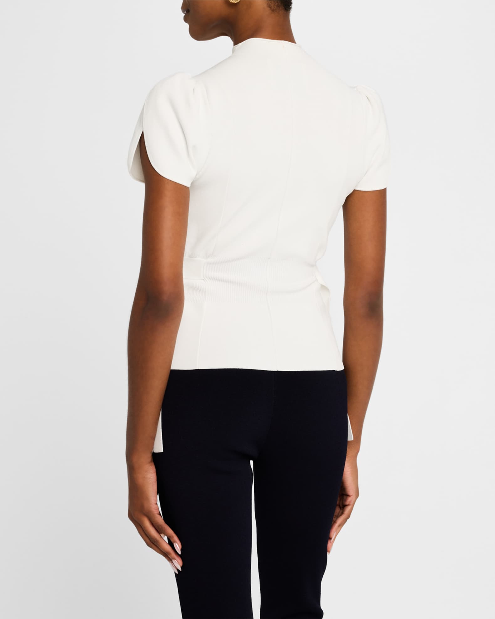 3.1 Phillip Lim Compact Rib Tulip Top | Neiman Marcus