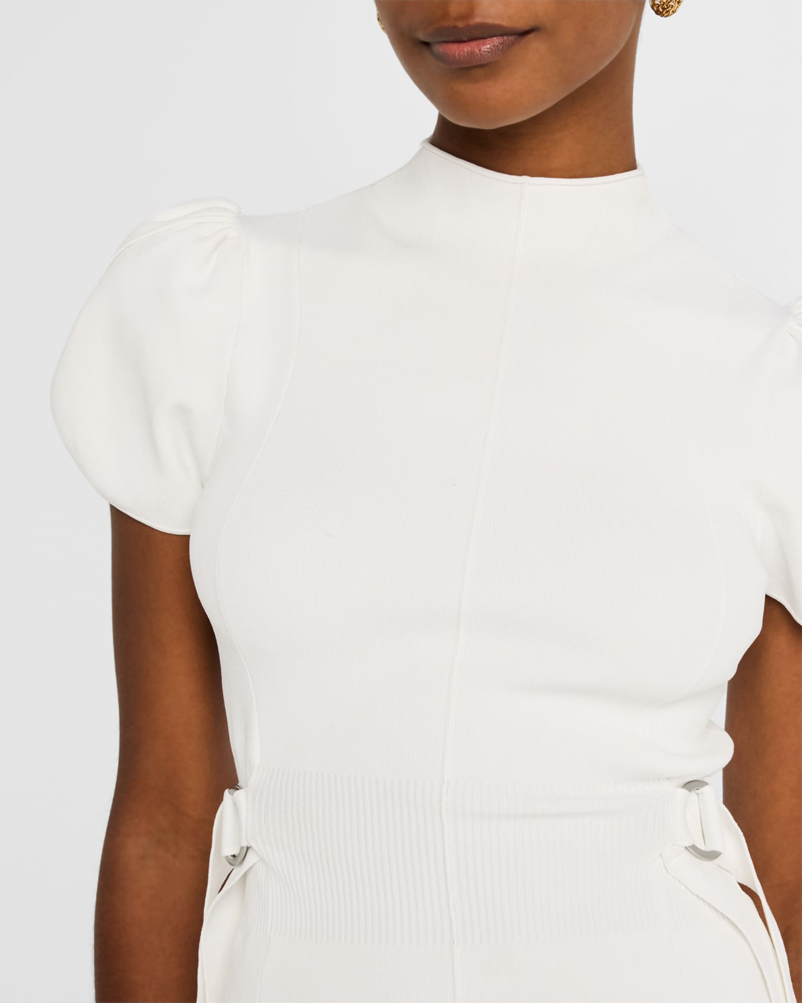 3.1 Phillip Lim Compact Rib Tulip Top | Neiman Marcus