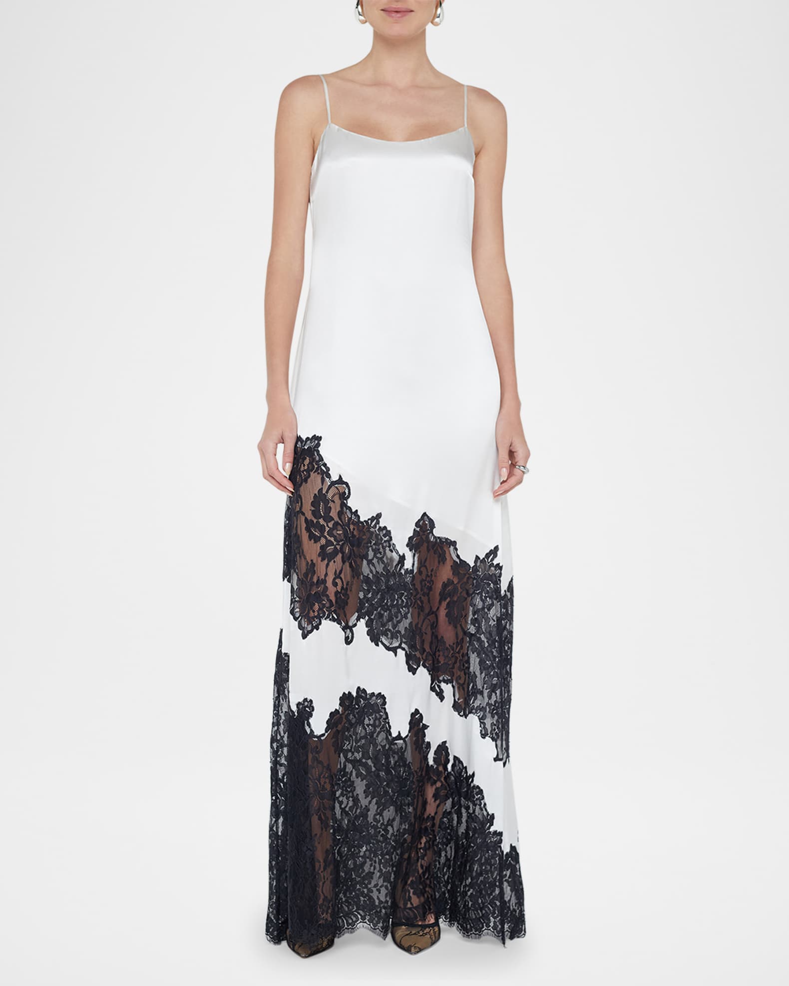 L'Agence Silvana Satin Lace Gown | Neiman Marcus
