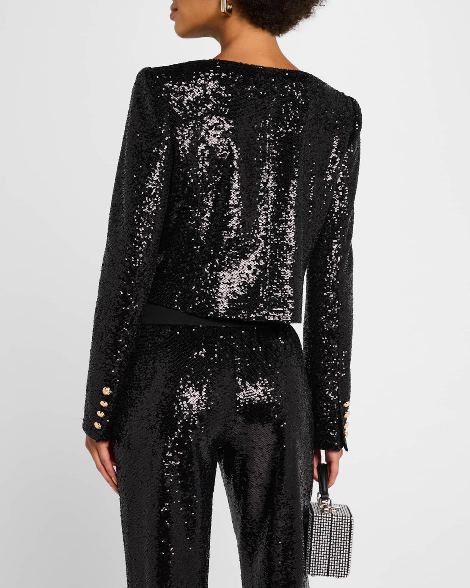 Cinq a Sept Randi Cropped Sequin Jacket | Neiman Marcus