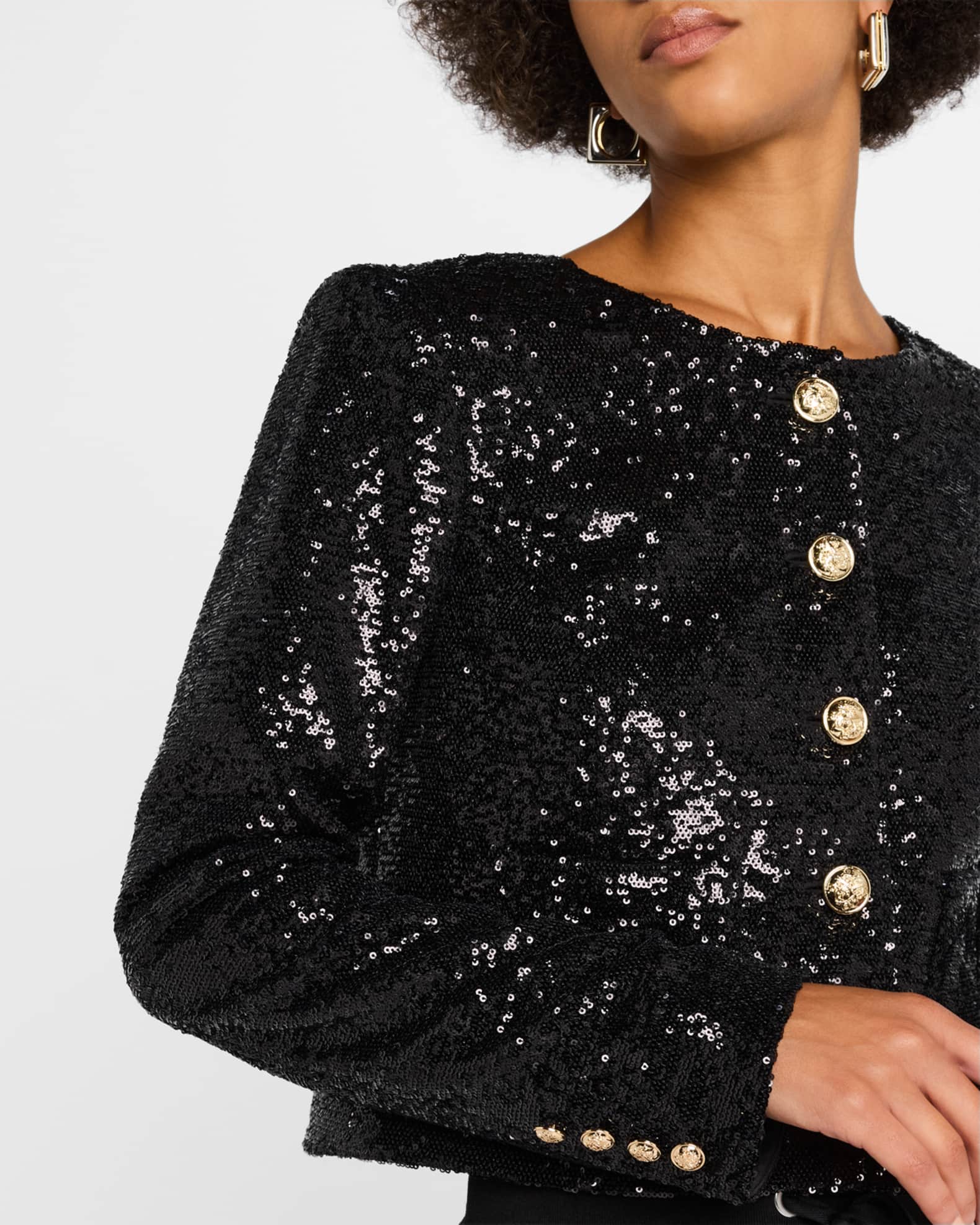 Cinq a Sept Randi Cropped Sequin Jacket | Neiman Marcus