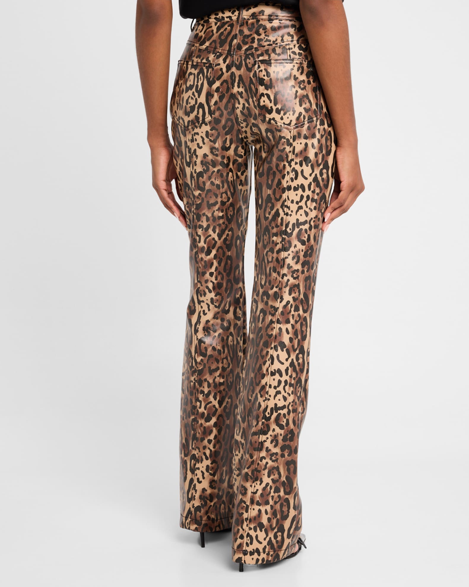 Cinq a Sept Leopard Faux Leather Pants | Neiman Marcus