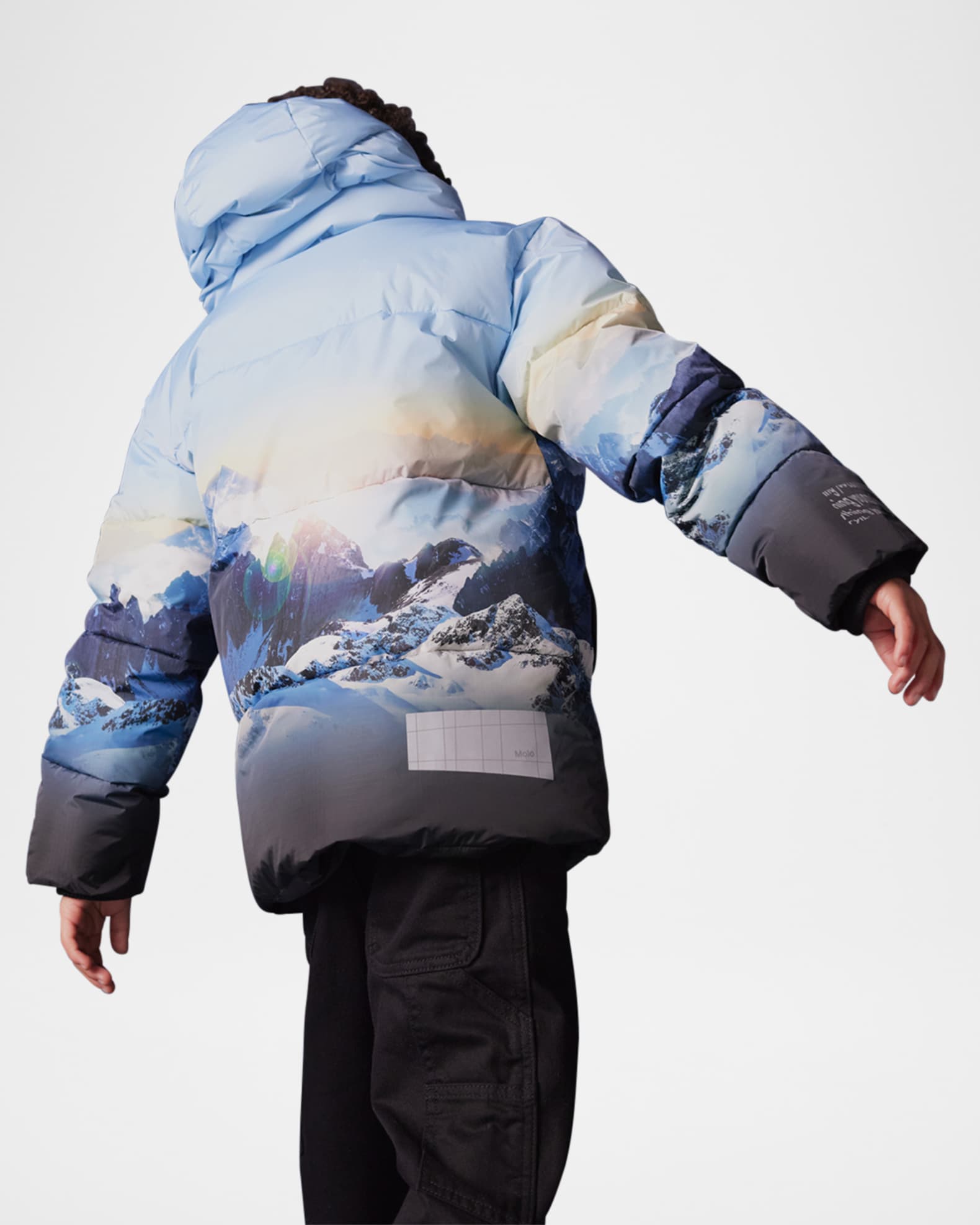 Molo Boy's Halo Mountain-Print Puffer Jacket, Size 8-16 | Neiman Marcus