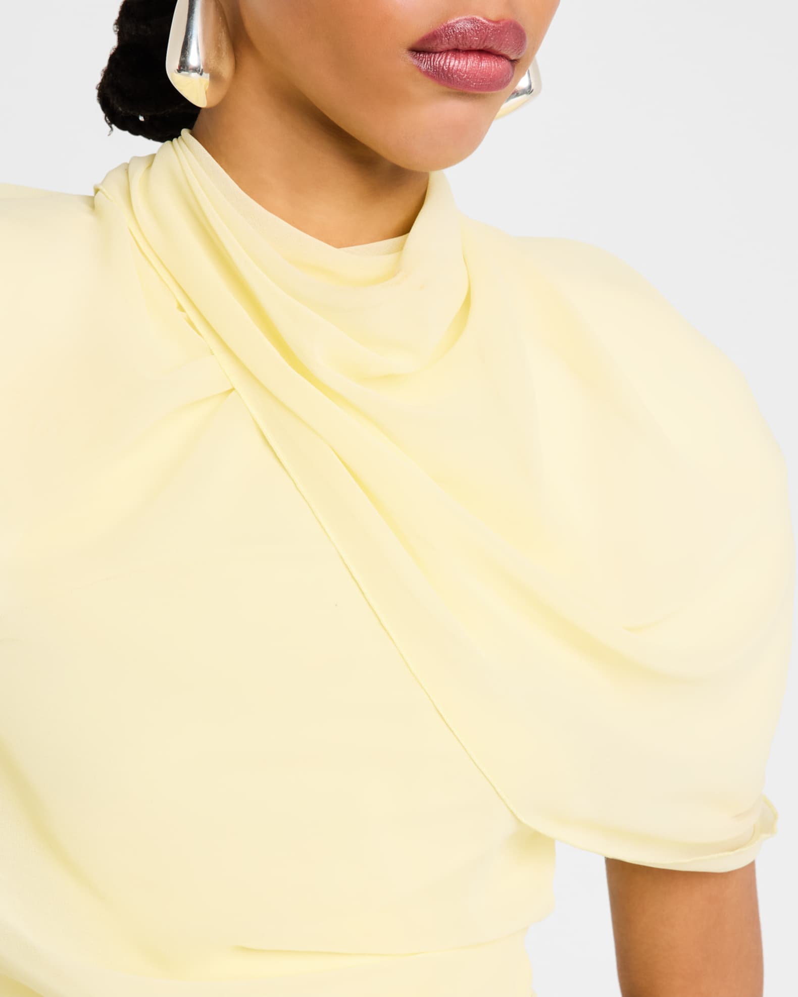 Jacquemus Chestnut Backless Cape Mini Dress | Neiman Marcus