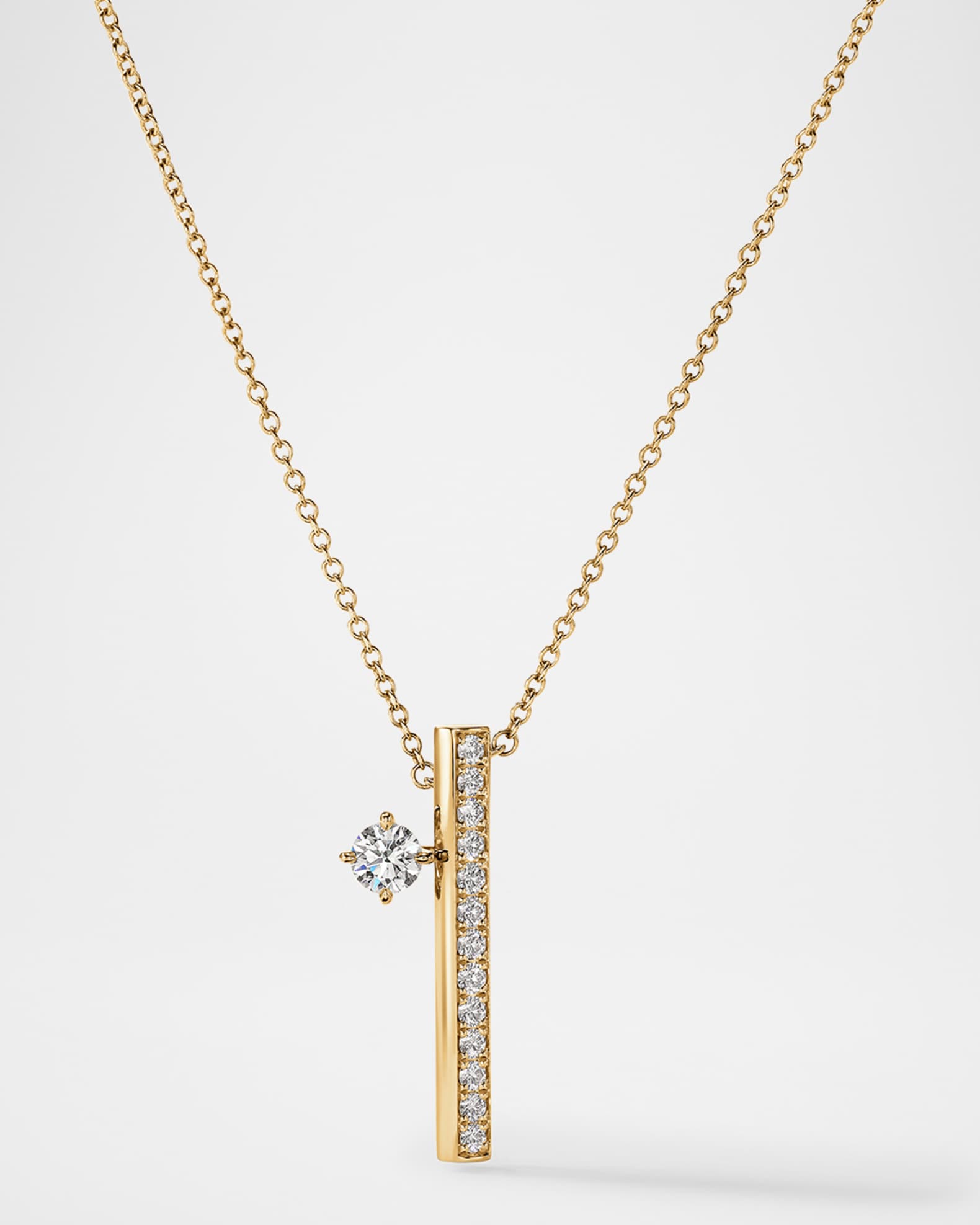 Hearts on Fire Barre 18K Yellow Gold Pave Floating Diamond Pendant ...