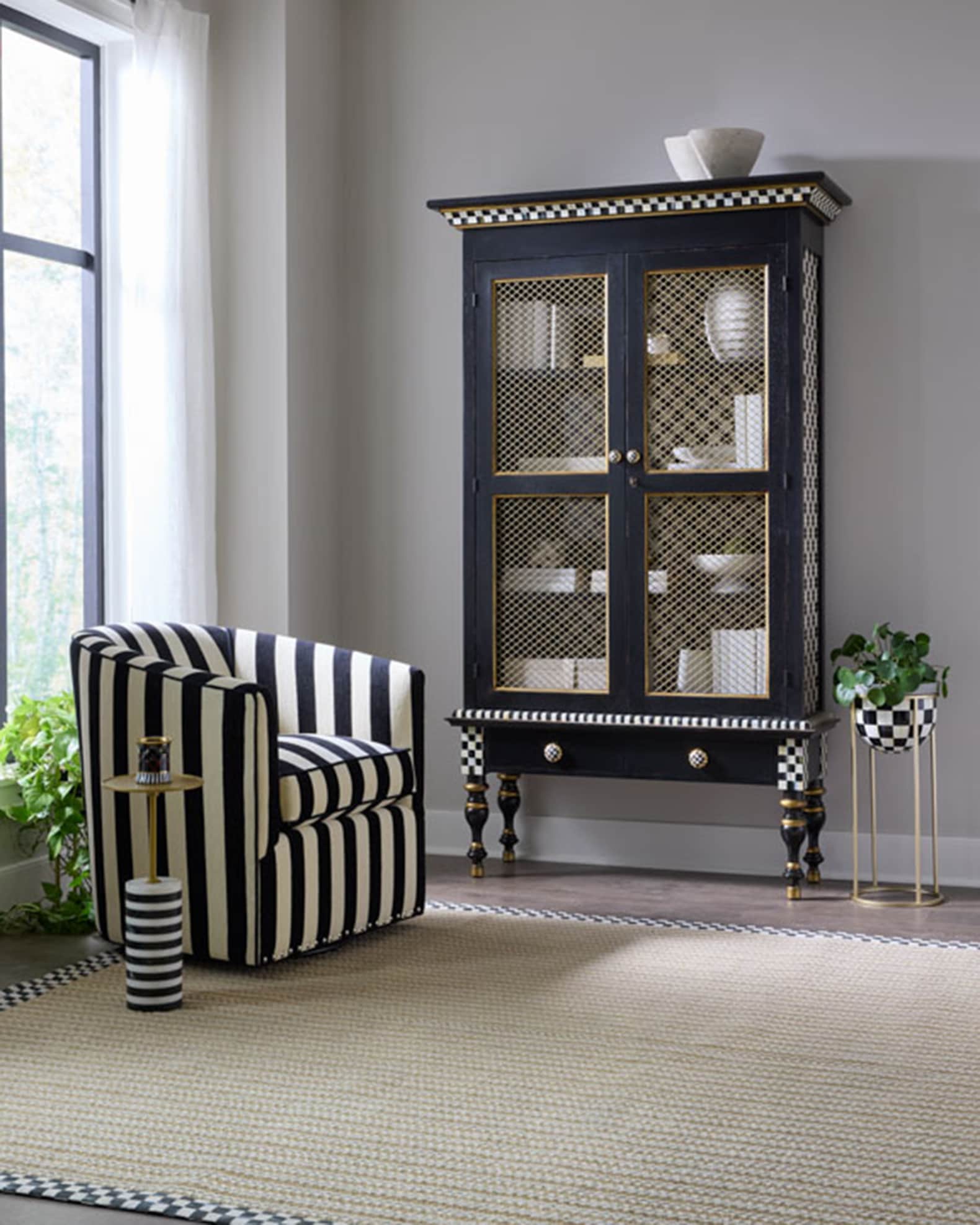 MacKenzie-Childs Courtly Criss-Cross Cabinet | Neiman Marcus