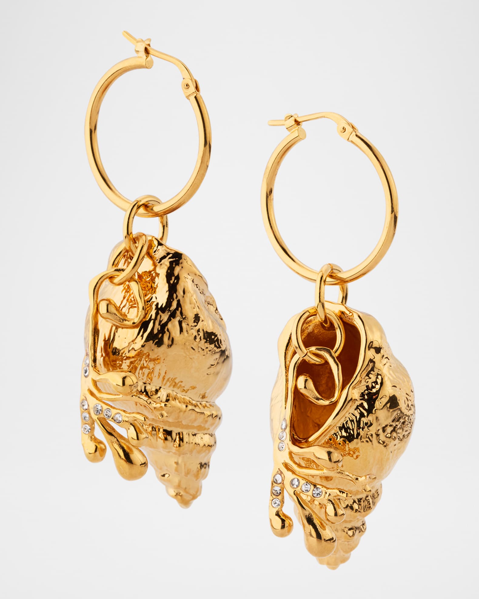 Oscar de la Renta Shell Hoop Earrings | Neiman Marcus
