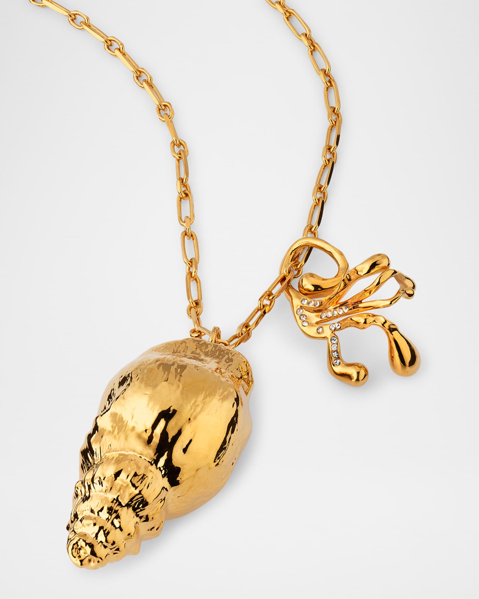 Oscar de la Renta Coral and Shell Pendant Necklace | Neiman Marcus