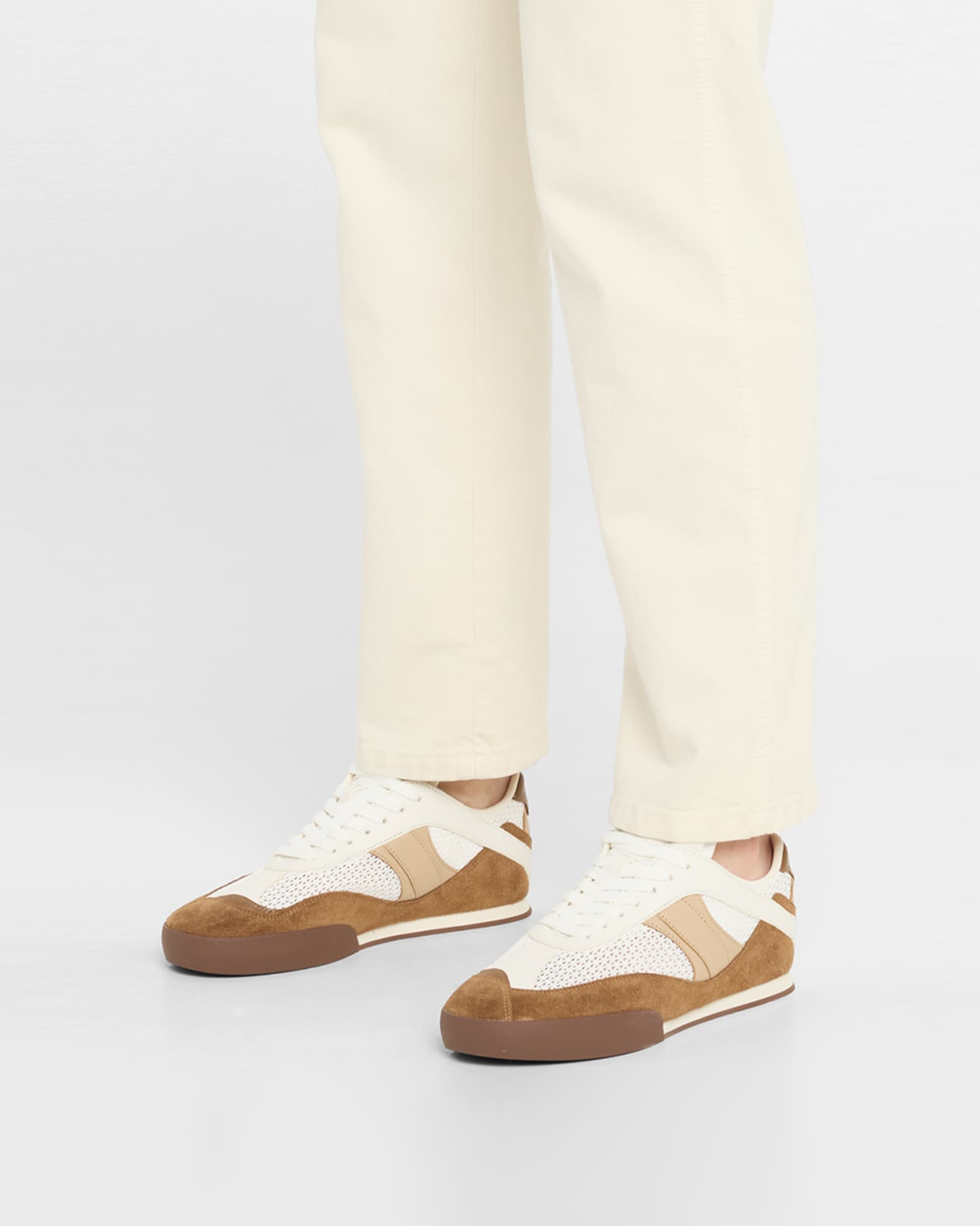 Kick Mesh and Leather Low-Top Sneakers | Neiman Marcus