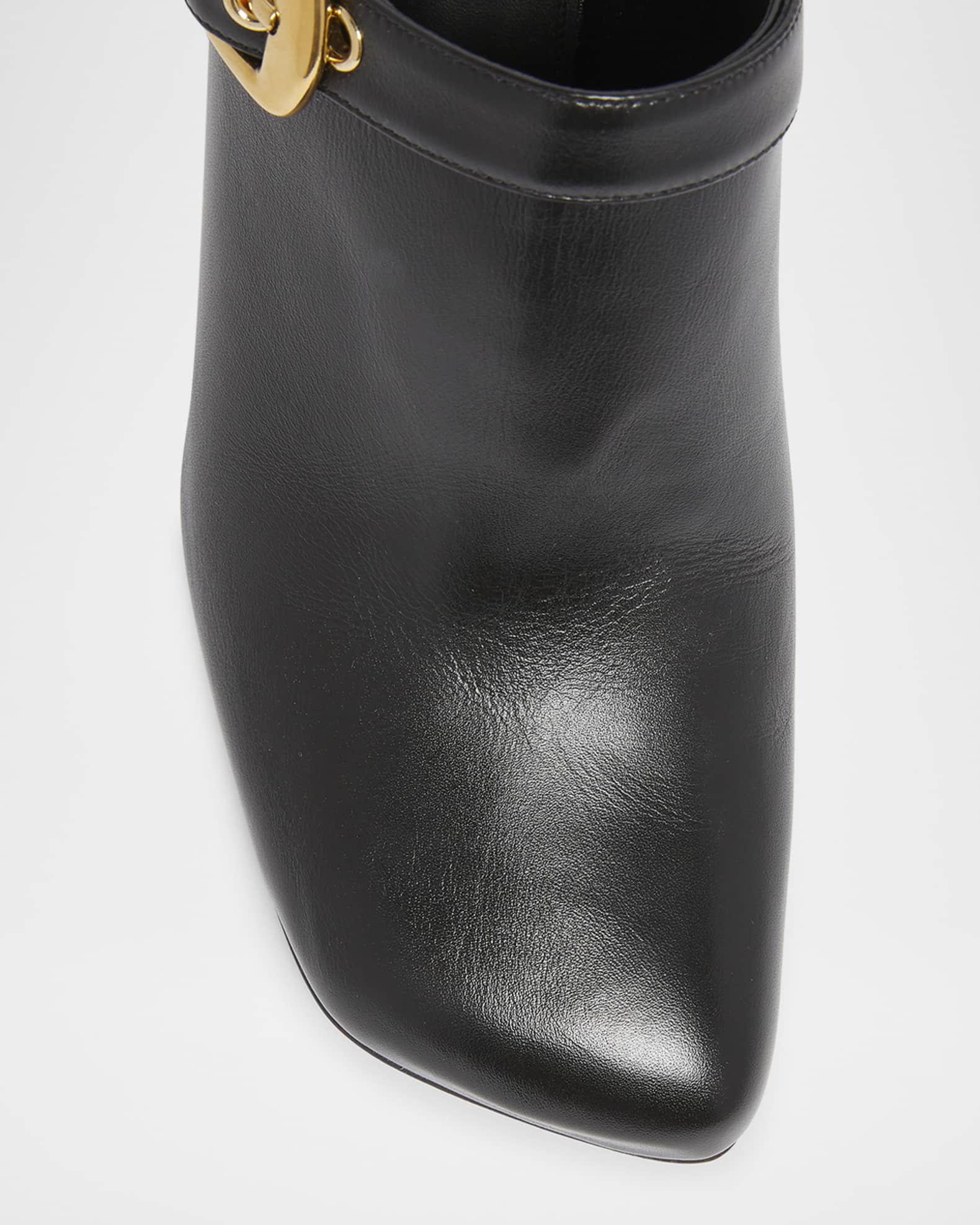 Chloe Andrea Calfskin Buckle Mule Pumps | Neiman Marcus