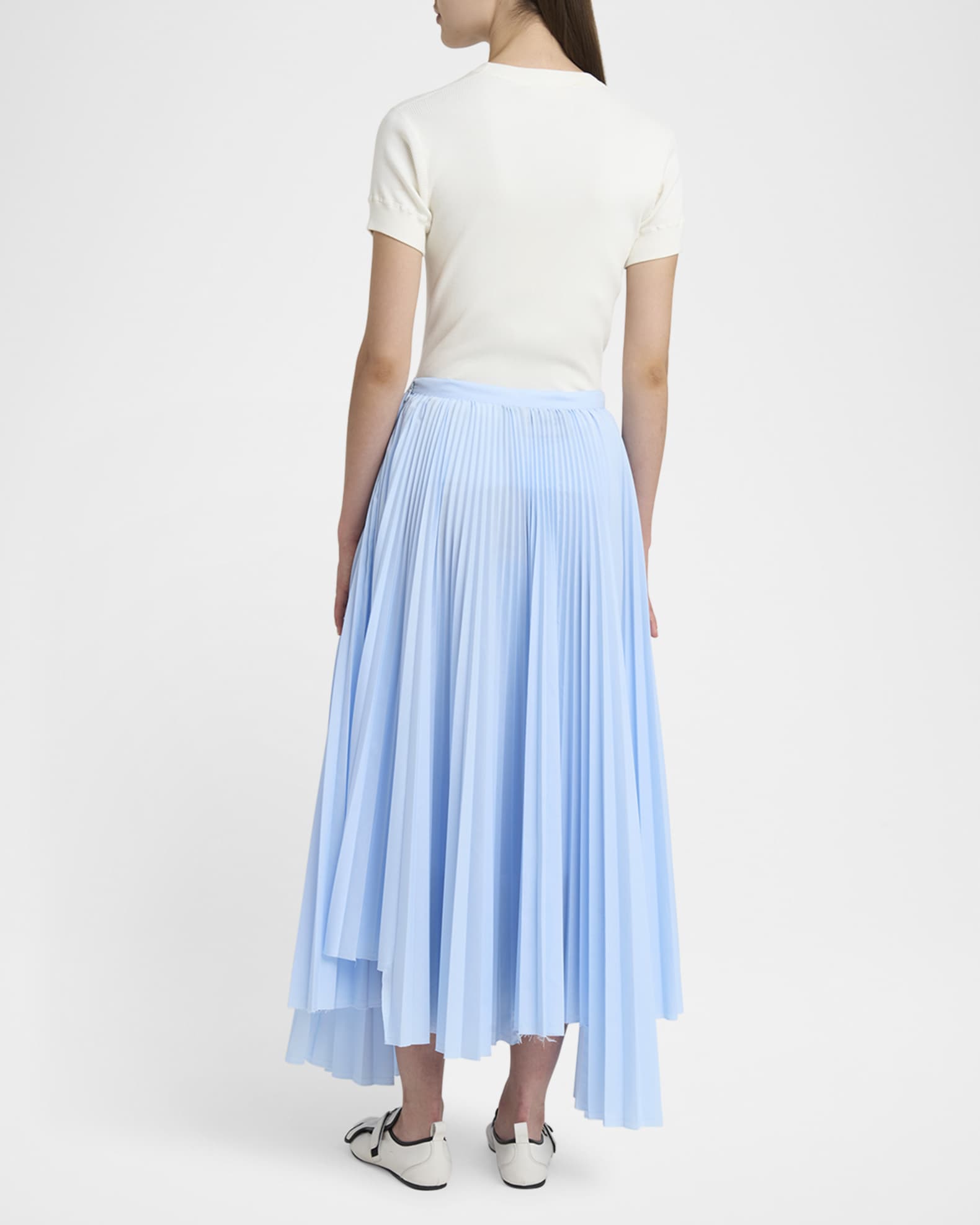 Plan C Long Asymmetric Pleated Skirt | Neiman Marcus