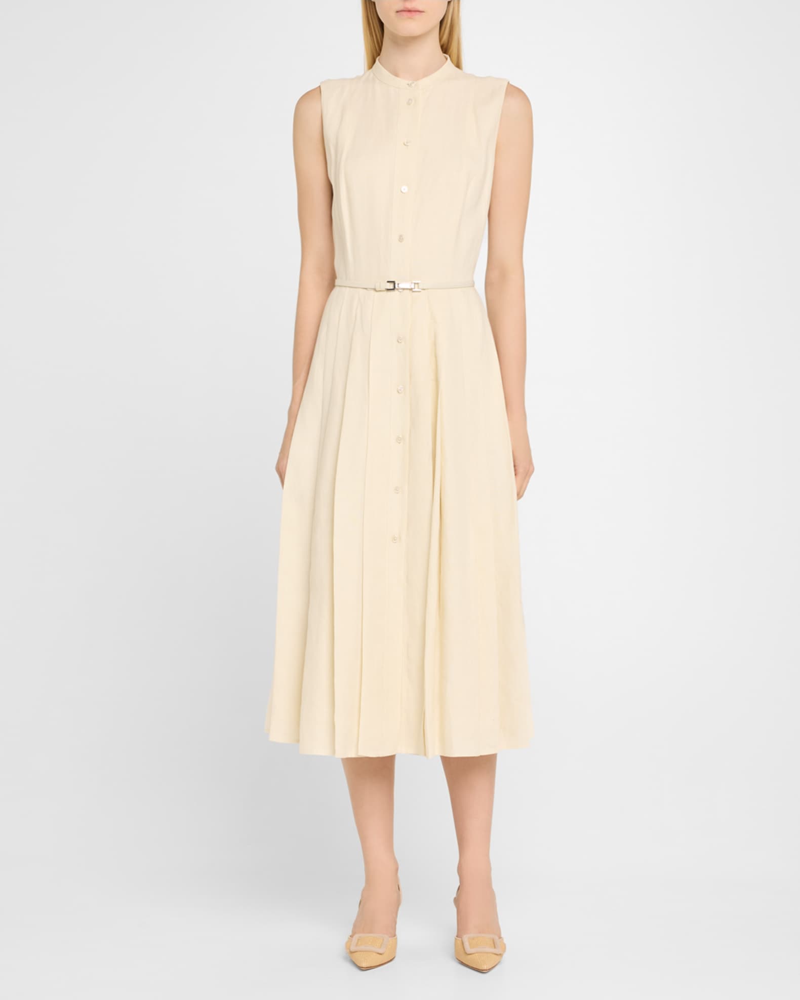 Manolo Blahnik Maysli Woven Buckle Slingback Pumps | Neiman Marcus