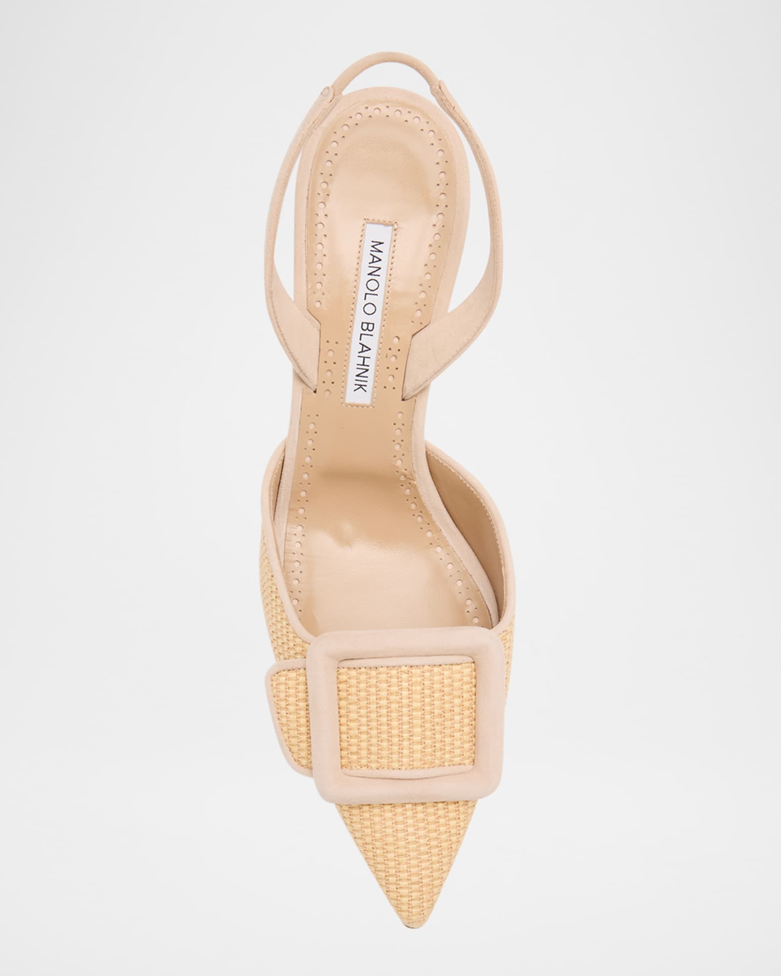Manolo Blahnik Maysli Woven Buckle Slingback Pumps | Neiman Marcus
