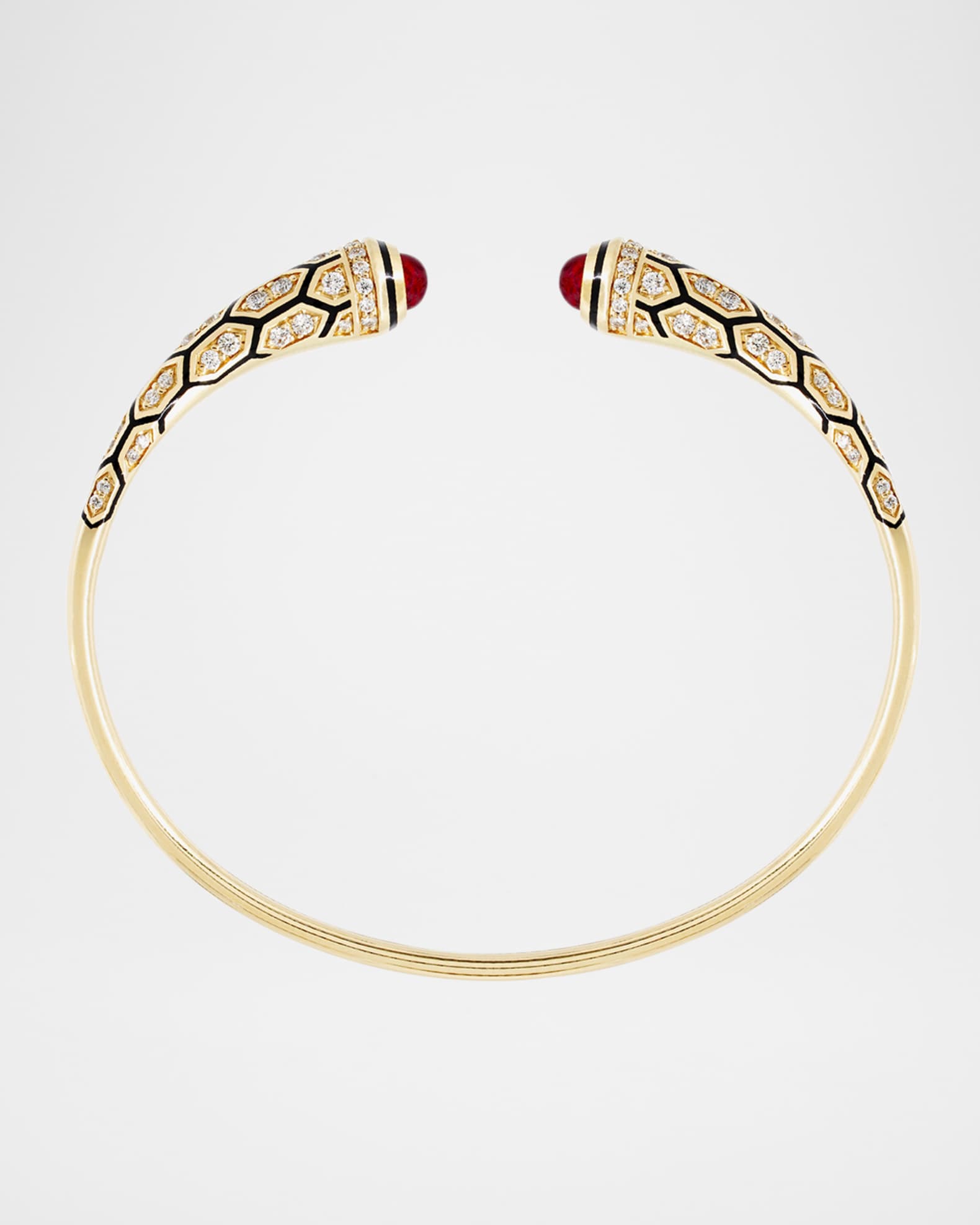 Al Zain Jewelry 18K Yellow Gold Mushabbak Bangle Bracelet with Diamonds ...