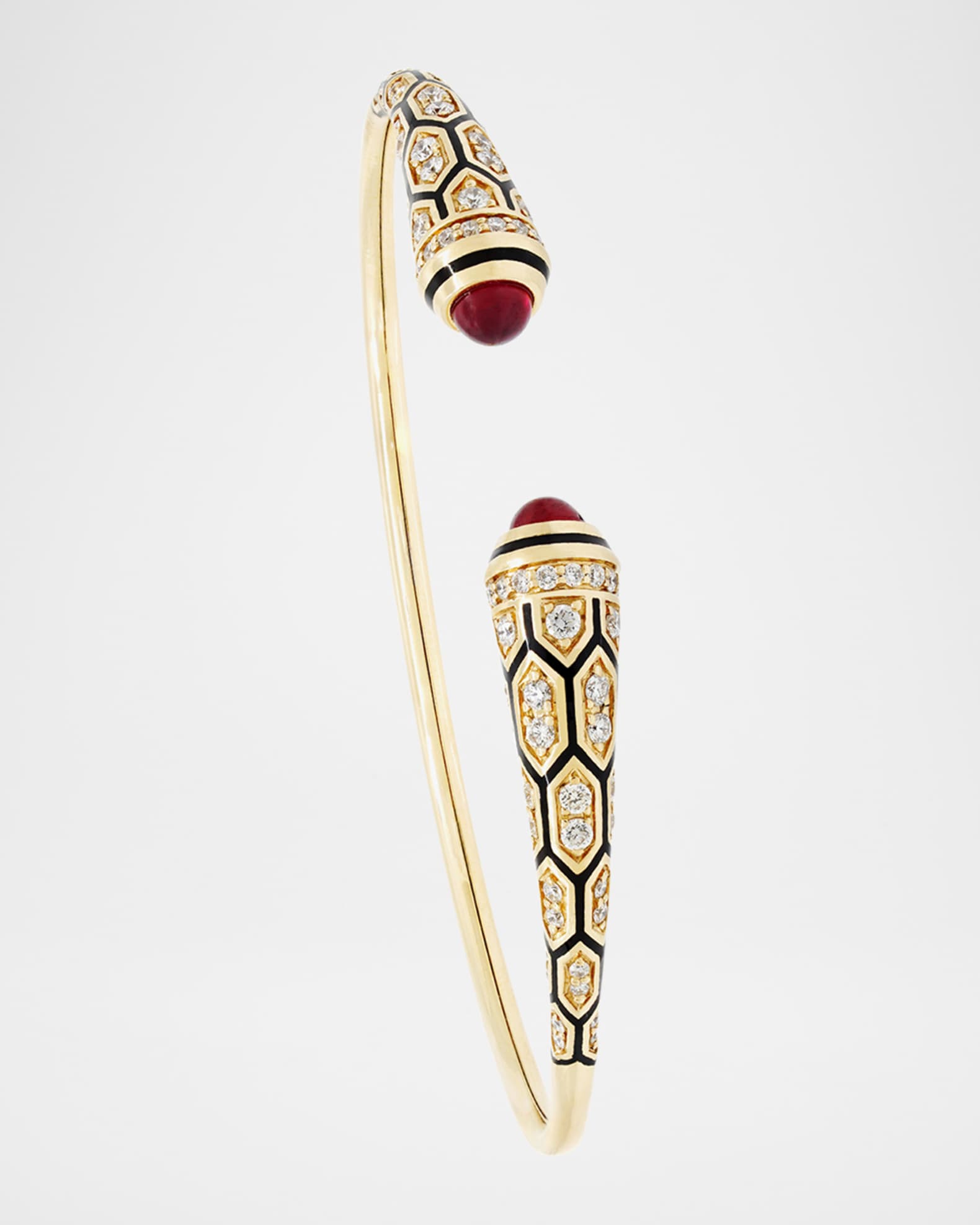 Al Zain Jewelry 18K Yellow Gold Mushabbak Bangle Bracelet with Diamonds ...