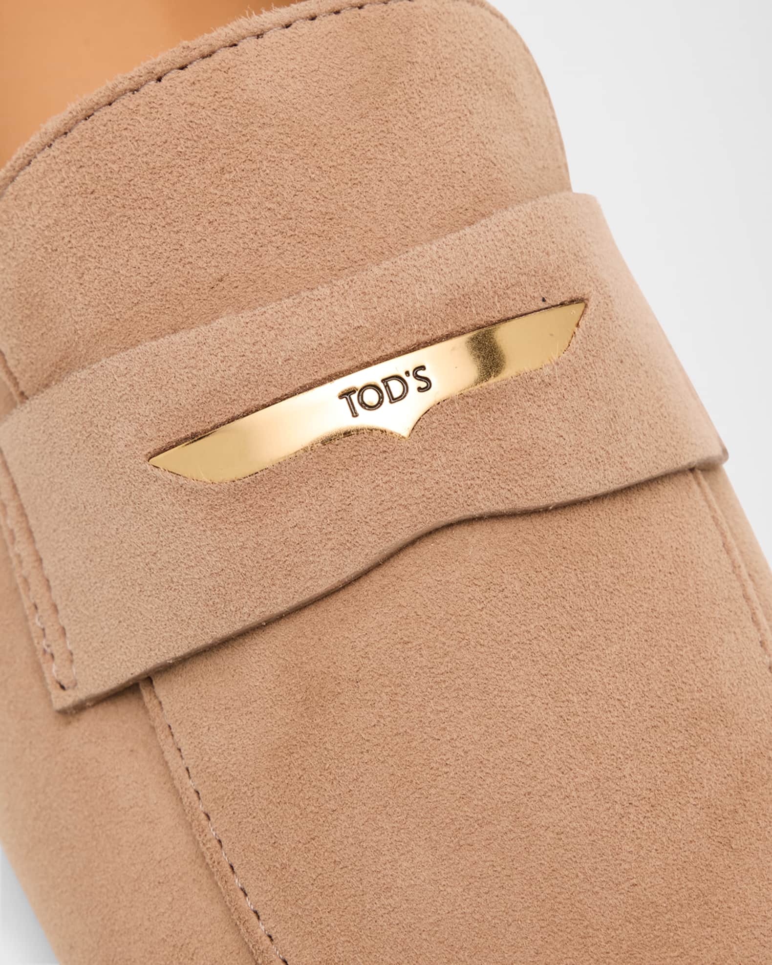 Tod's Suede Bar Detail Loafers | Neiman Marcus