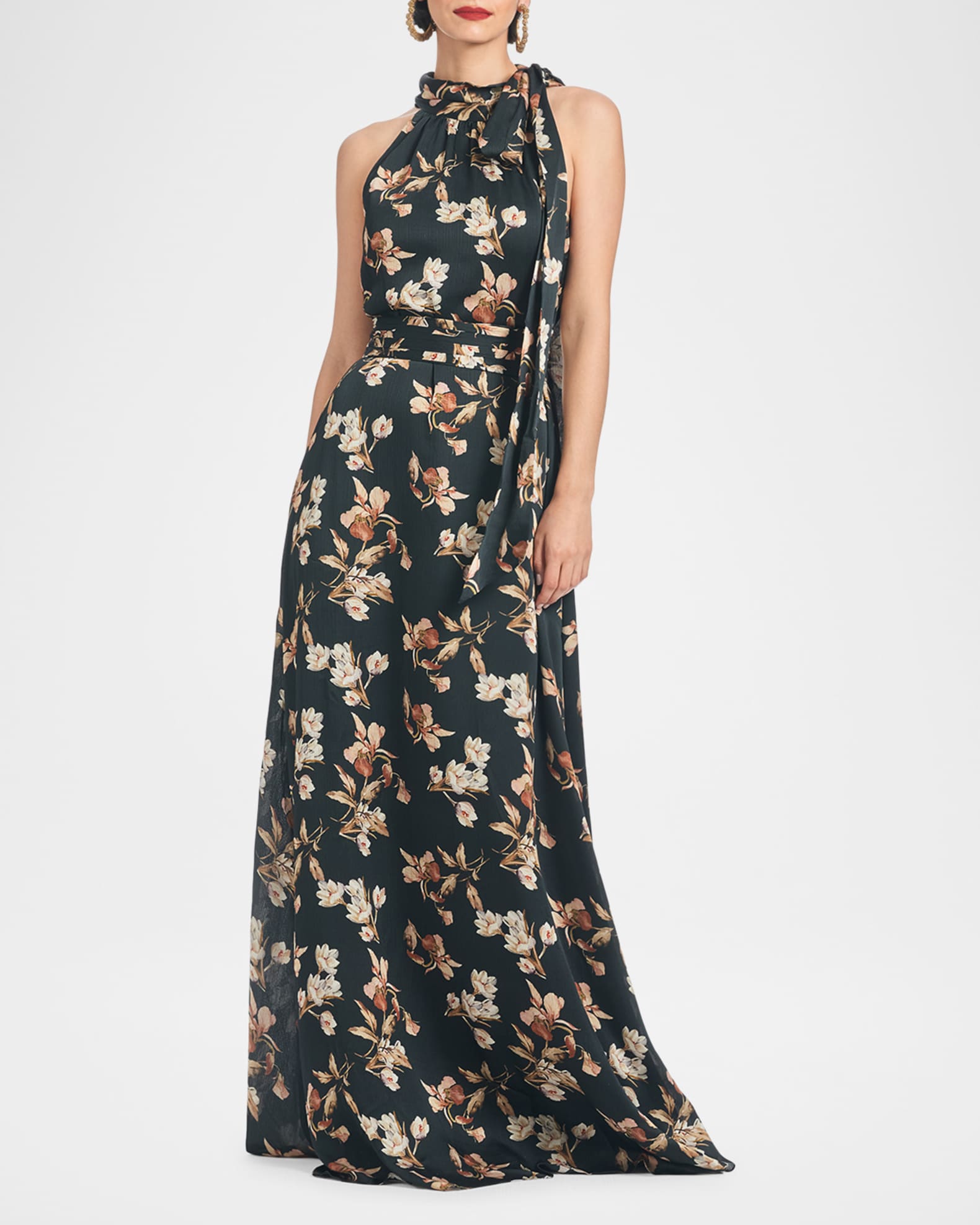 Sachin & Babi Kayla Floral-Print Georgette Gown | Neiman Marcus
