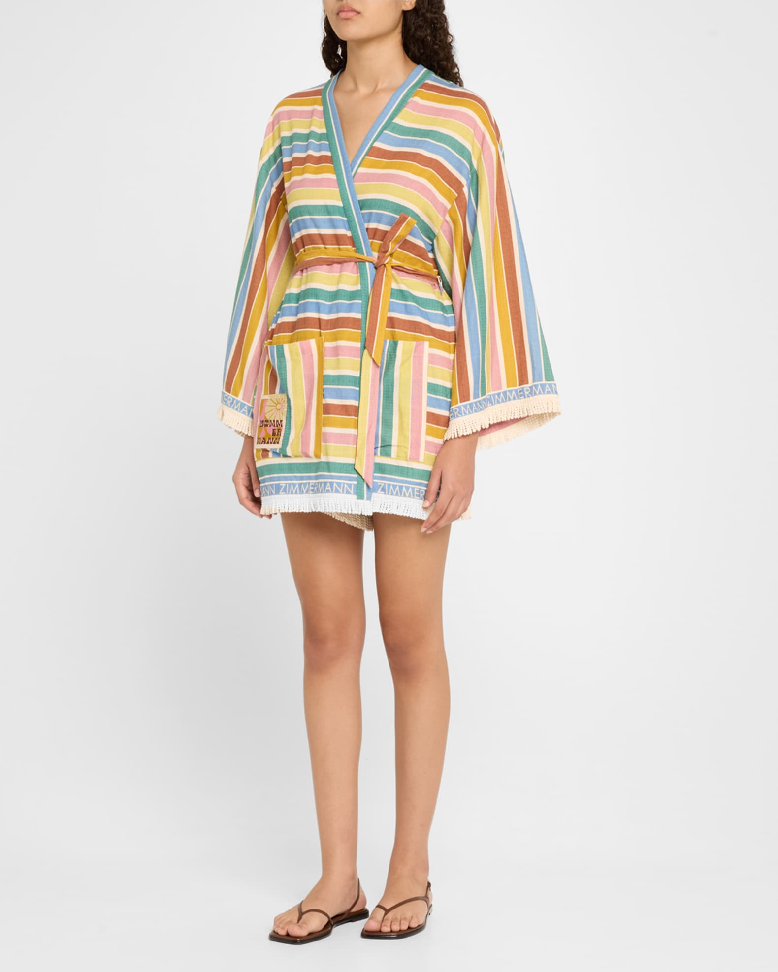 Zimmermann Everley Striped Kimono Robe Coverup | Neiman Marcus