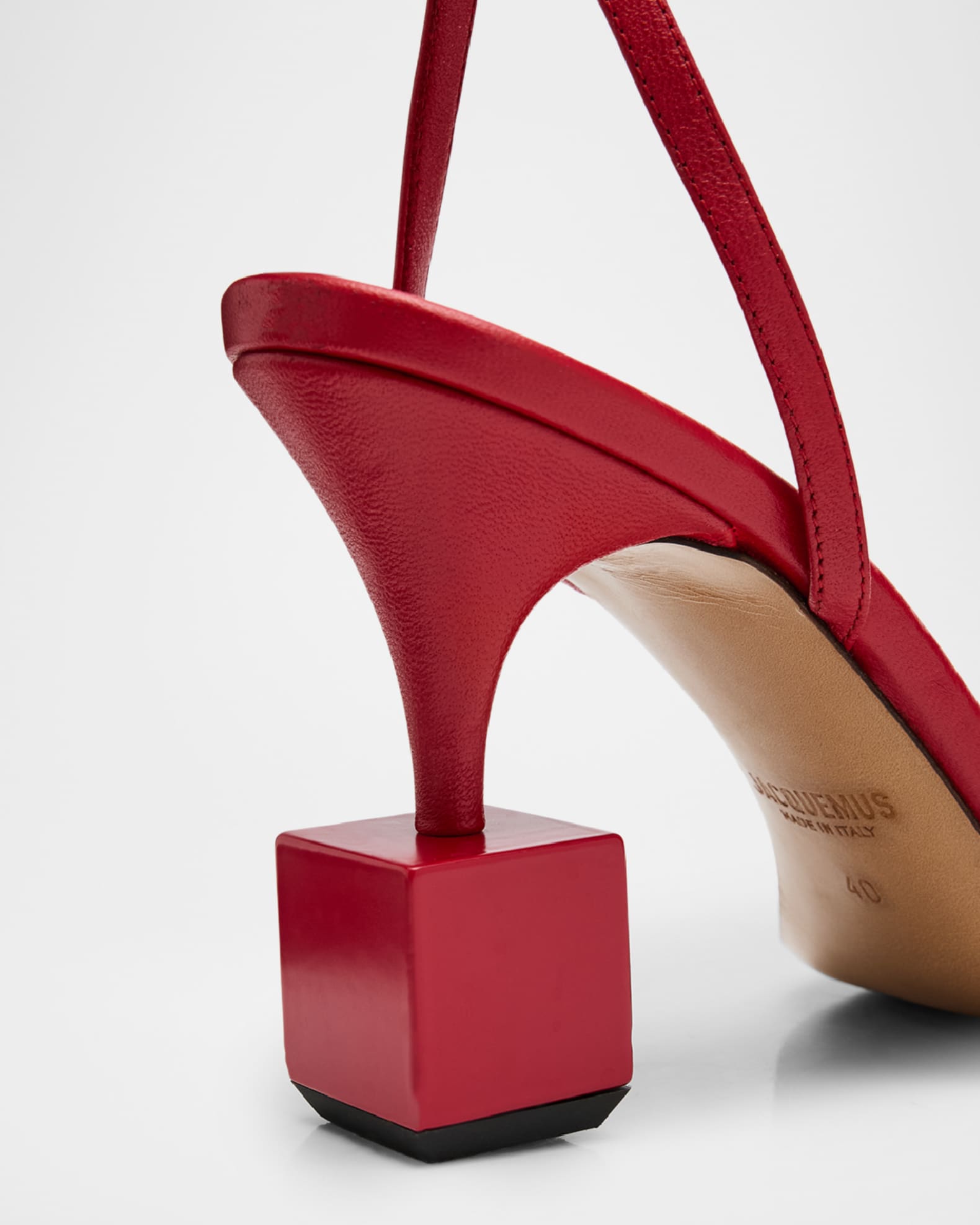 Jacquemus Les Sandales Cube-Heel Leather Sandals | Neiman Marcus