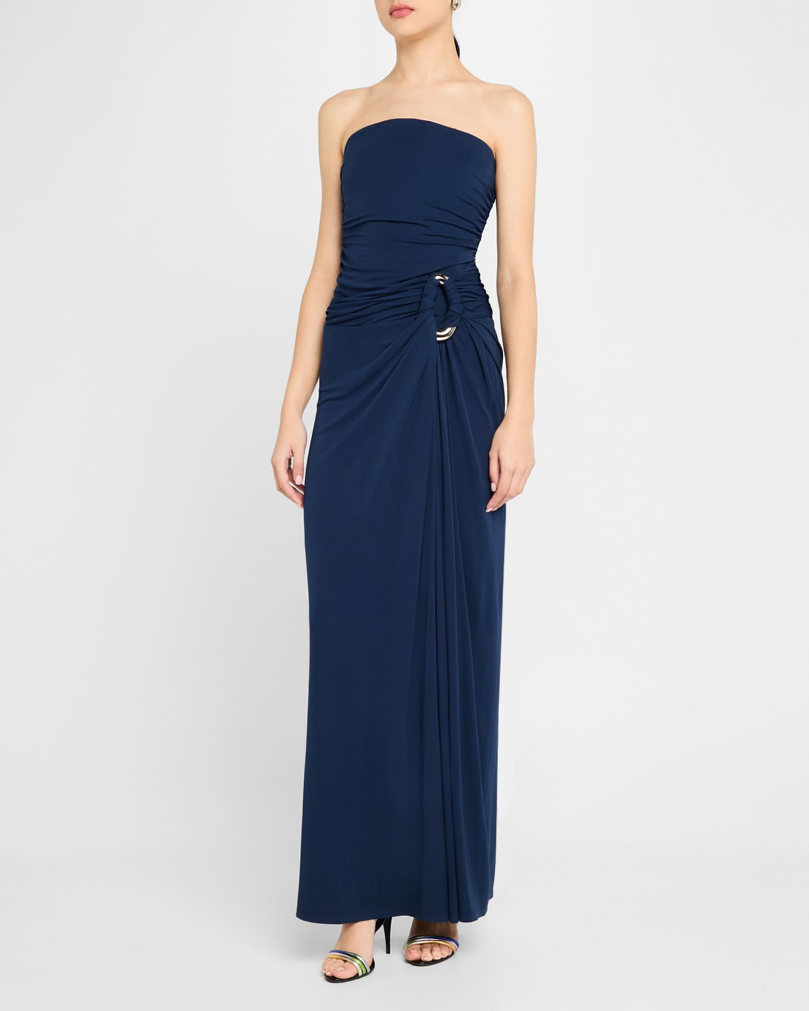 SIMKHAI Emma Strapless Draped Gown | Neiman Marcus