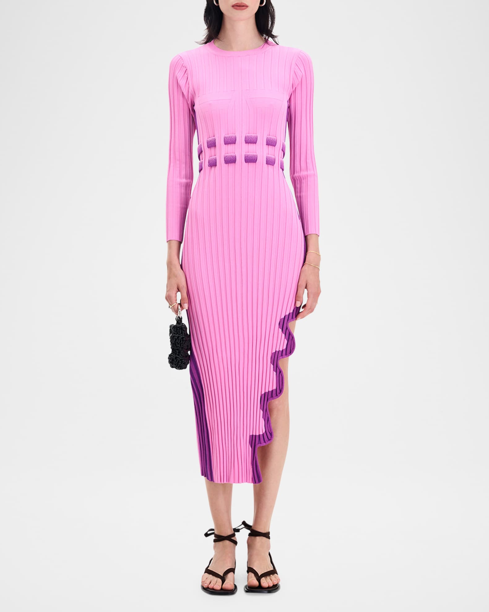 PH5 Aster Pleated Midi Dress with Wavy Slit | Neiman Marcus