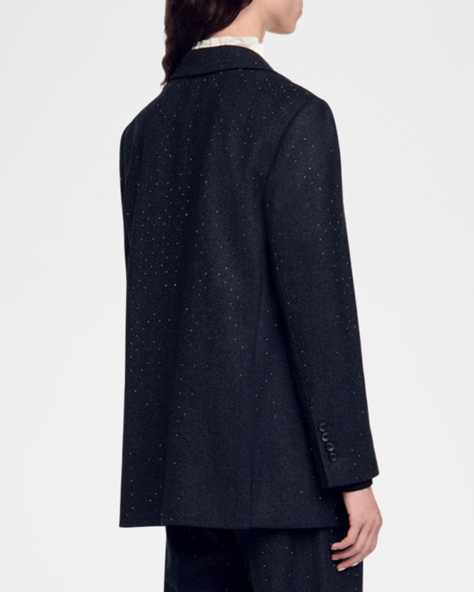 Sandro Jen Embellished Herringbone Suit Jacket | Neiman Marcus