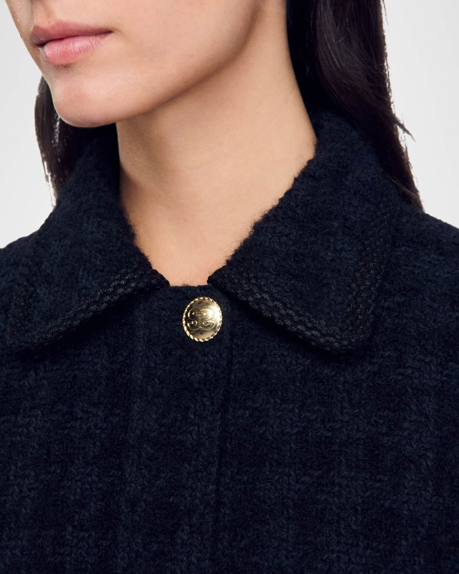 Sandro Isabela Checked Tweed Crop Blazer | Neiman Marcus