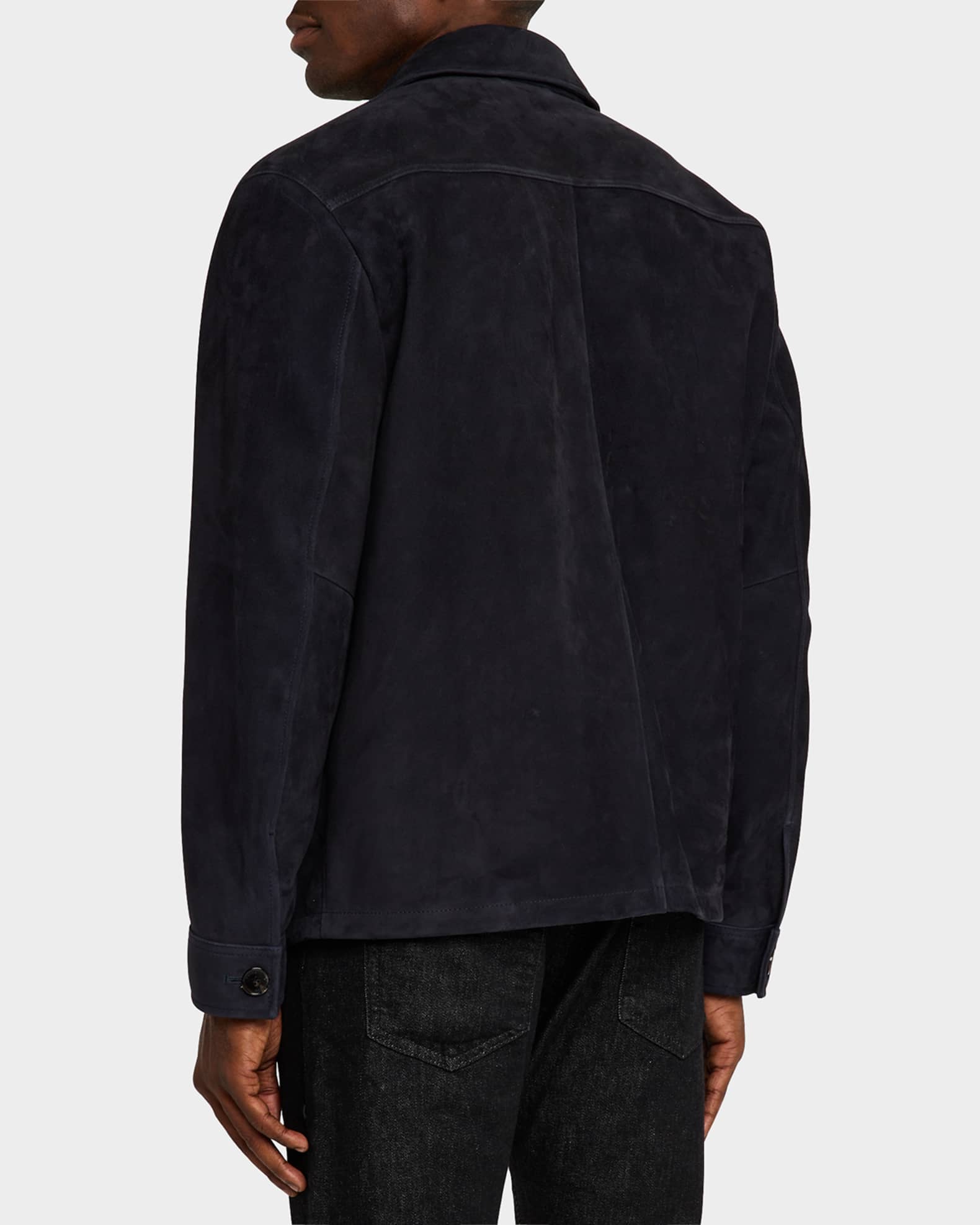 FRAME Men's Suede Chore Coat | Neiman Marcus