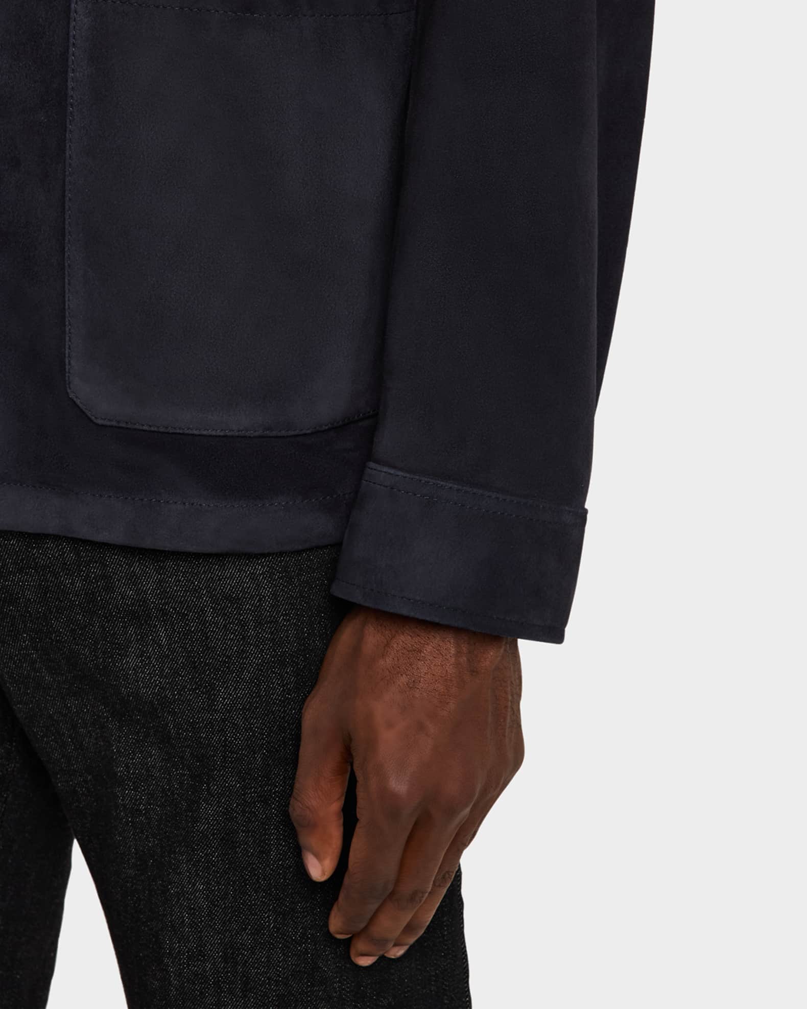 FRAME Men's Suede Chore Coat | Neiman Marcus