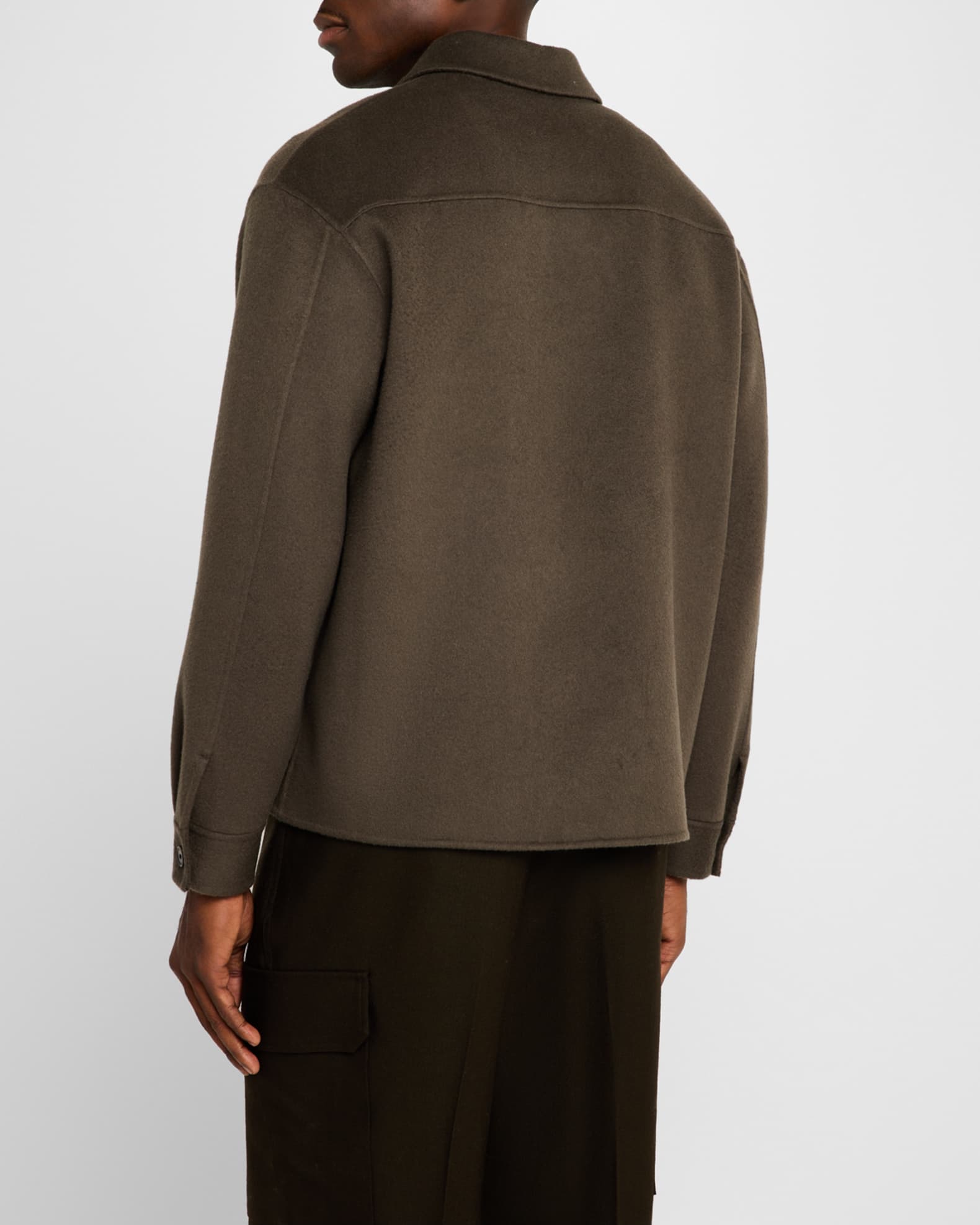 FRAME Men's Double-Face Wool Overshirt | Neiman Marcus