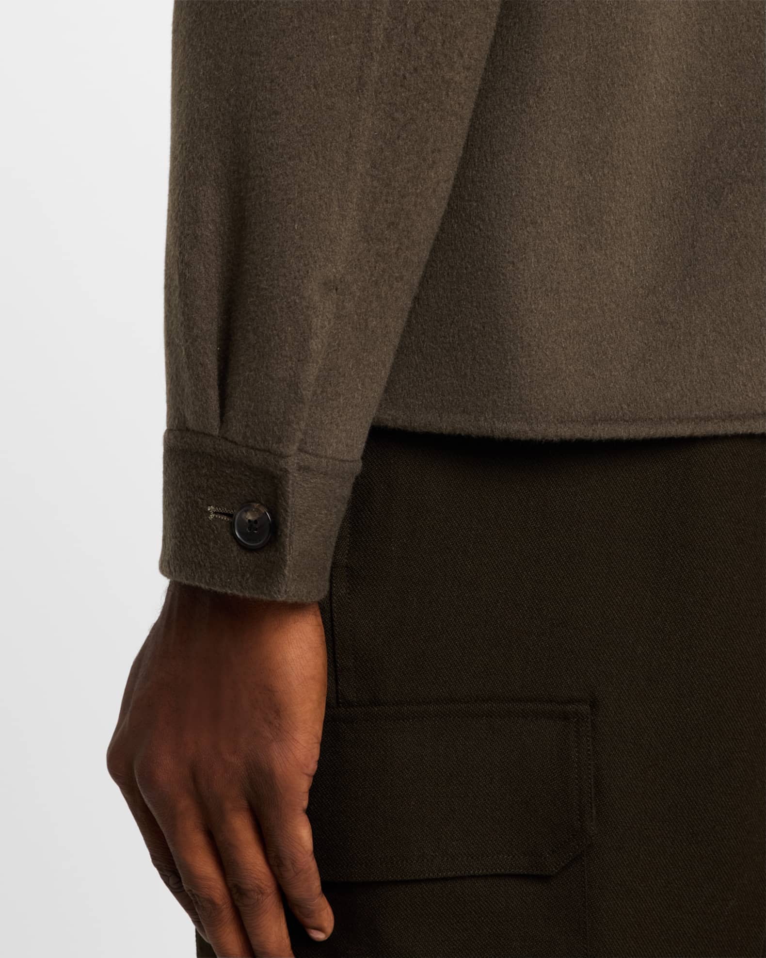 FRAME Men's Double-Face Wool Overshirt | Neiman Marcus