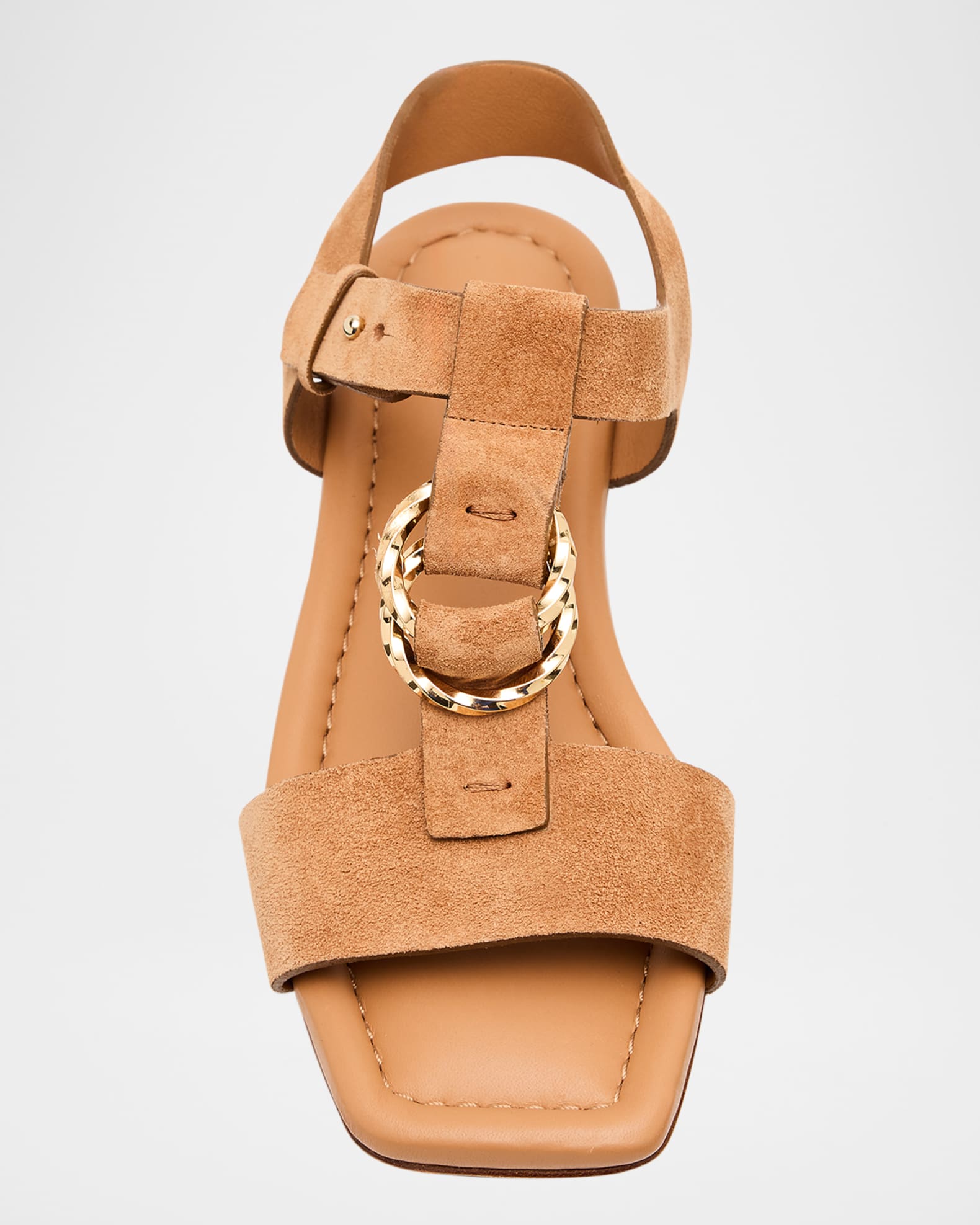 Ulla Johnson Nimi Suede Ring T-Strap Sandals | Neiman Marcus