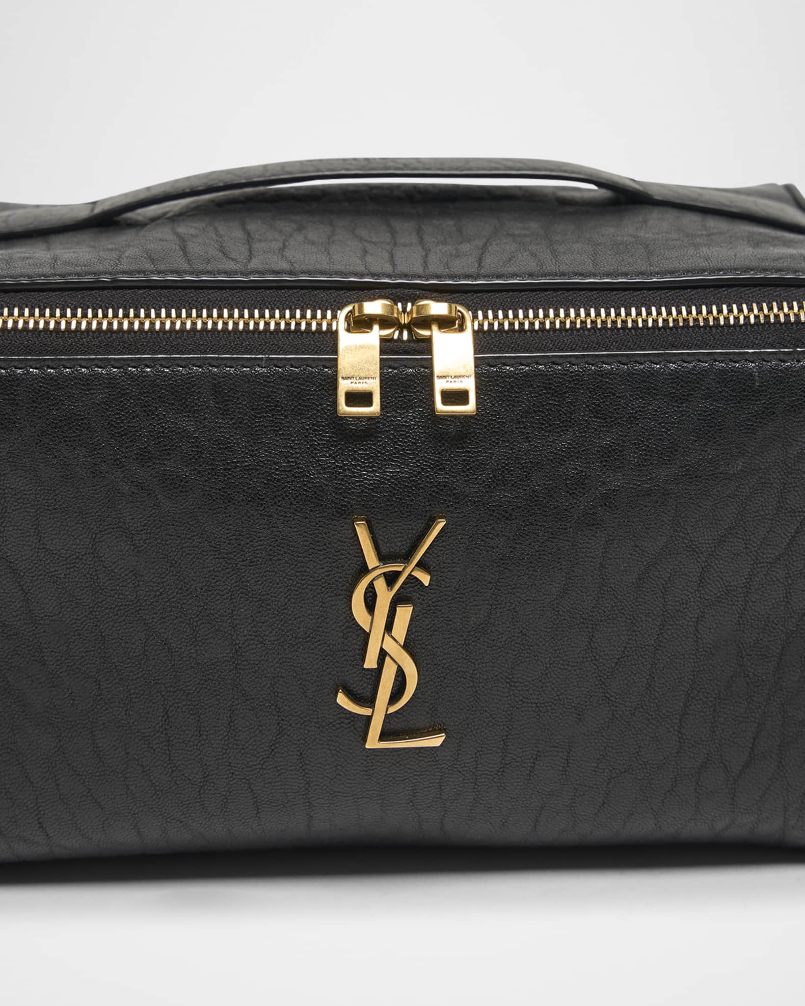 Saint Laurent YSL Vanity Case in Grained Leather | Neiman Marcus
