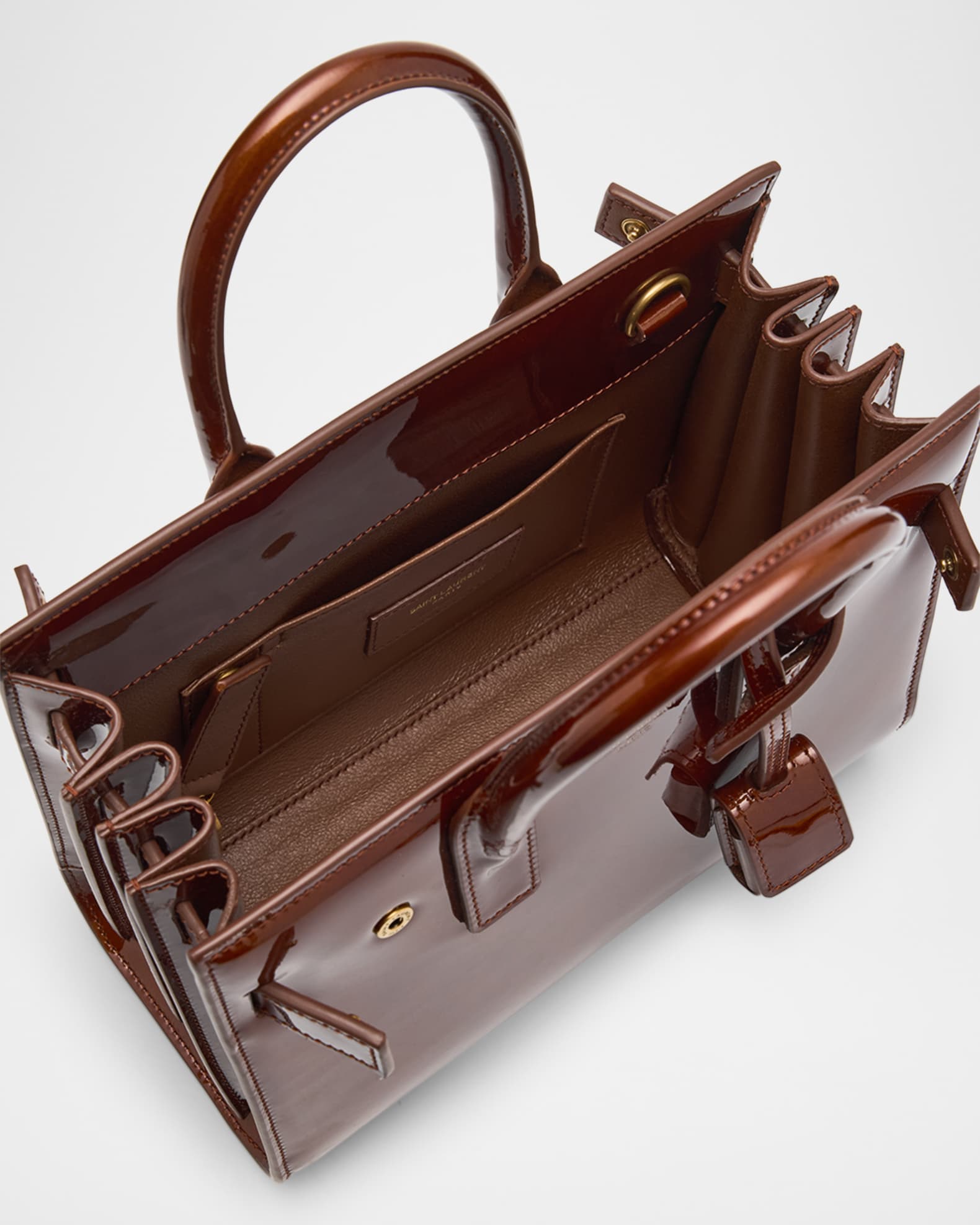 Saint Laurent Sac de Jour Nano Top-Handle Bag in Patent Leather ...