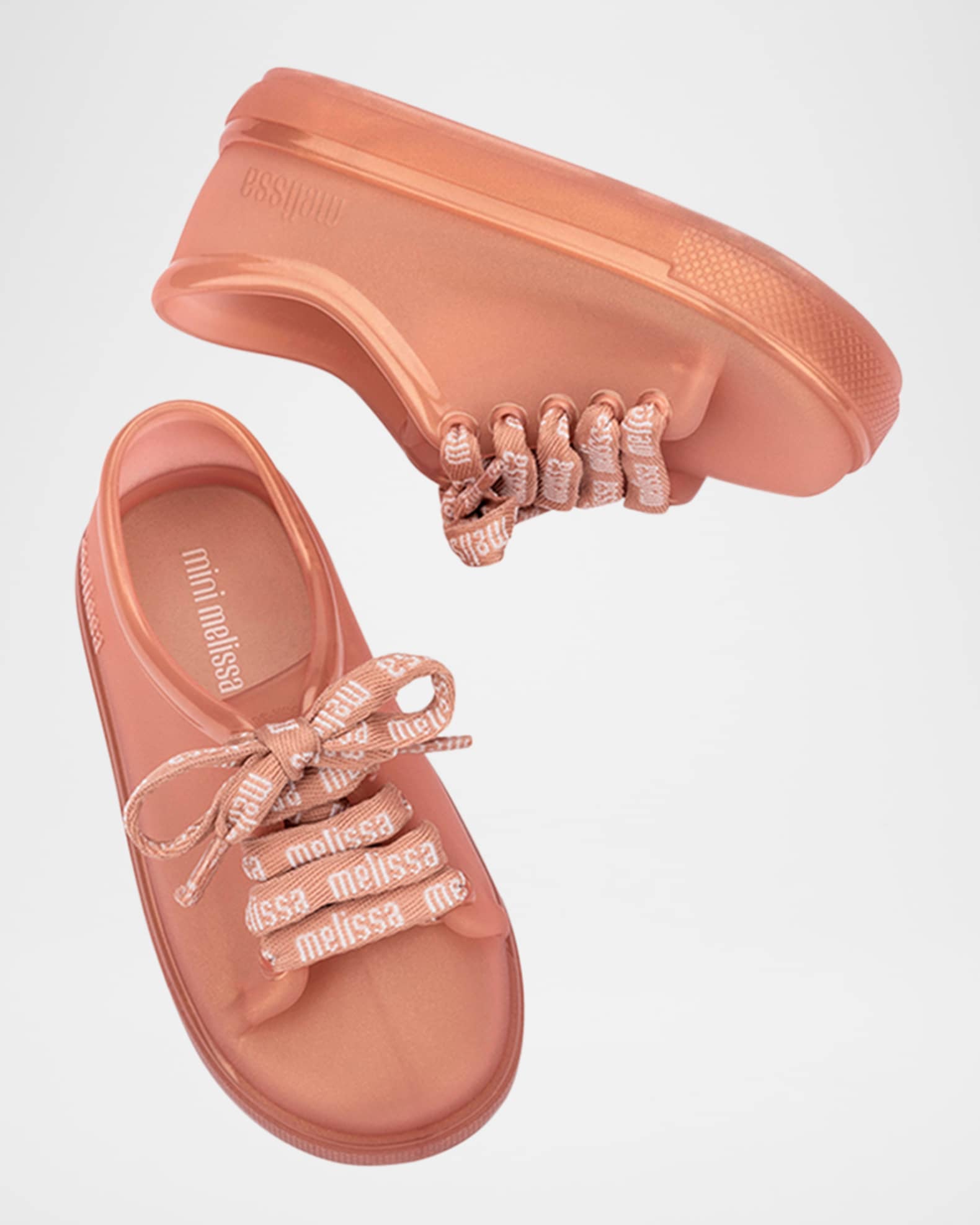 Mini Melissa Girl's Sneakers W/ Branded Laces, Baby/Toddler | Neiman Marcus