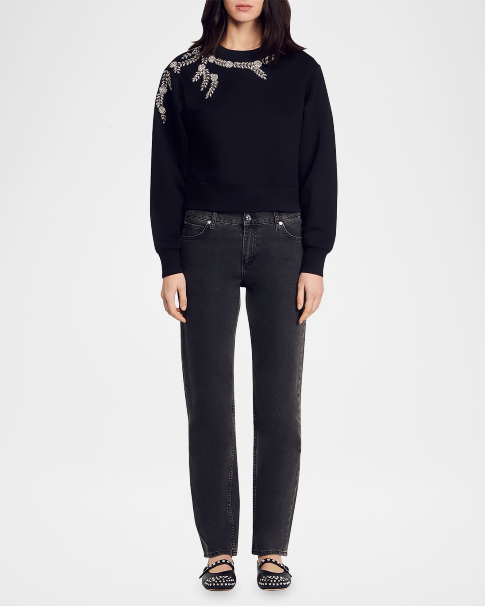 Sandro Marceau Embellished Sweatshirt | Neiman Marcus