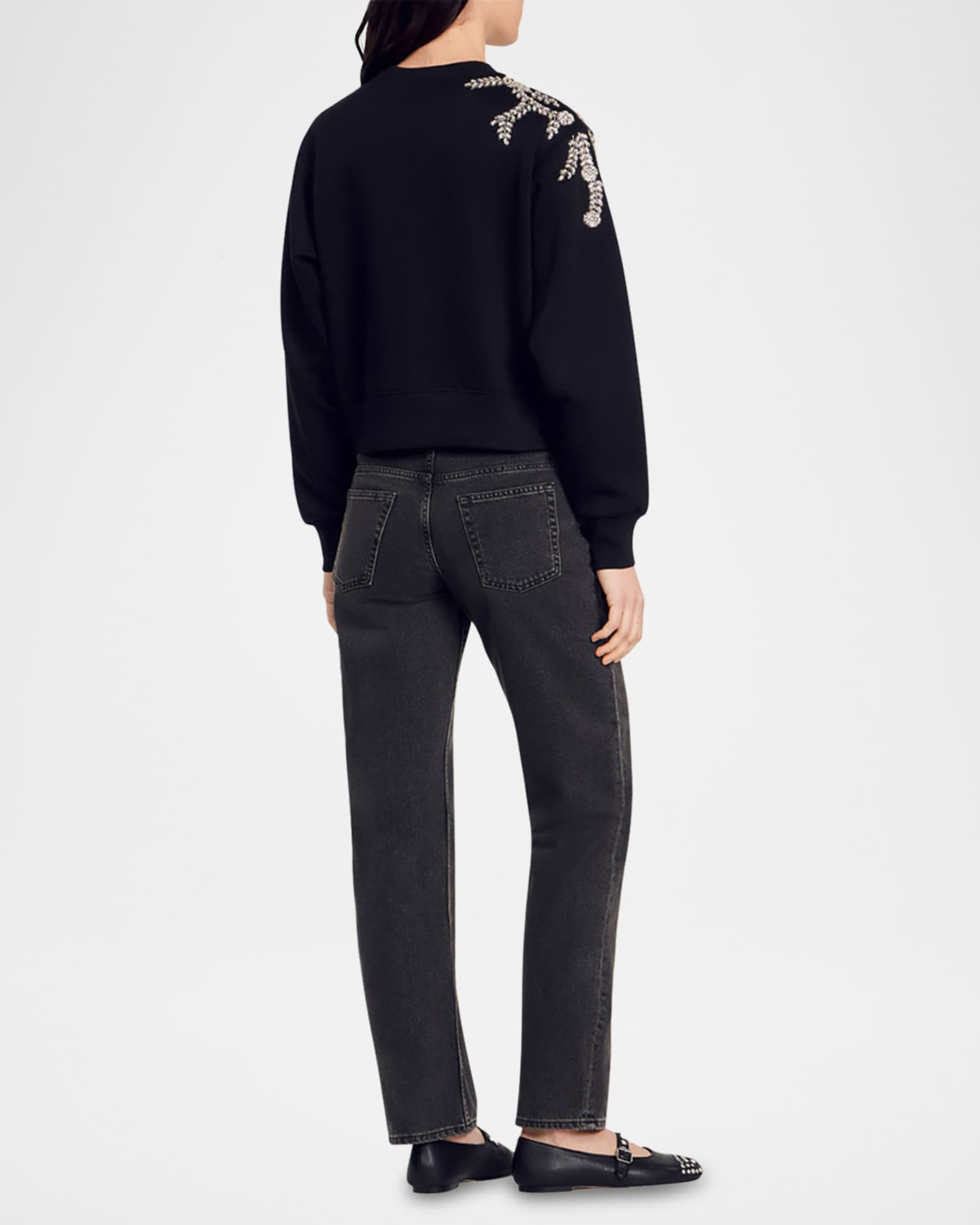 Sandro Marceau Embellished Sweatshirt | Neiman Marcus