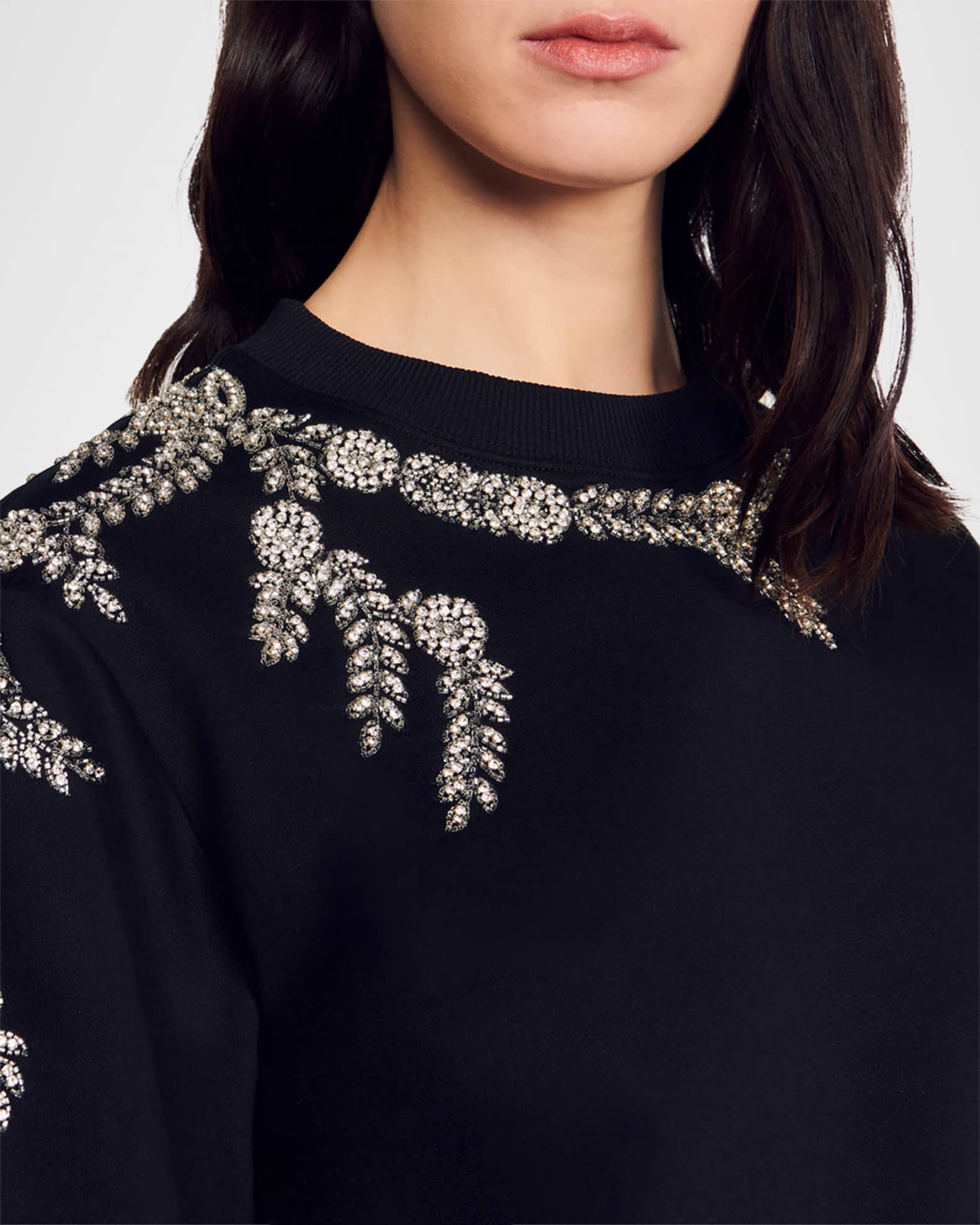 Sandro Marceau Embellished Sweatshirt | Neiman Marcus