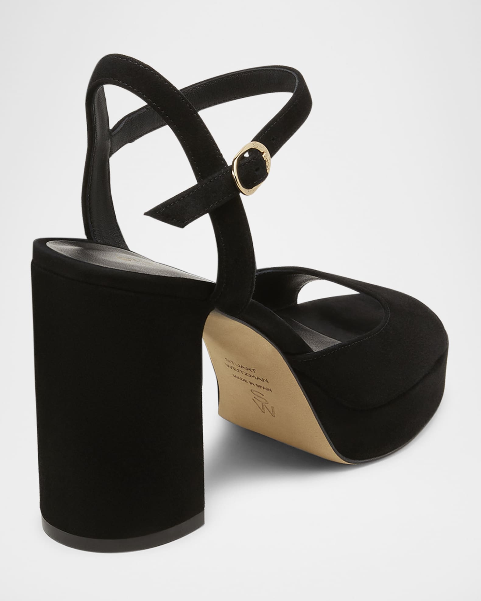 Stuart Weitzman Dayna II Suede Ankle-Strap Platform Sandals | Neiman Marcus