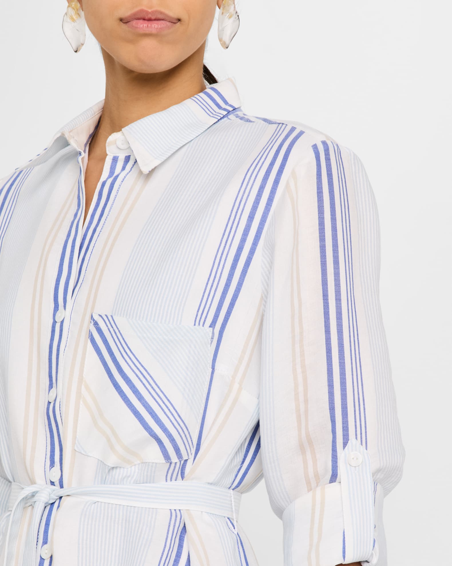 Finley Alex Striped A-Line Midi Shirtdress | Neiman Marcus