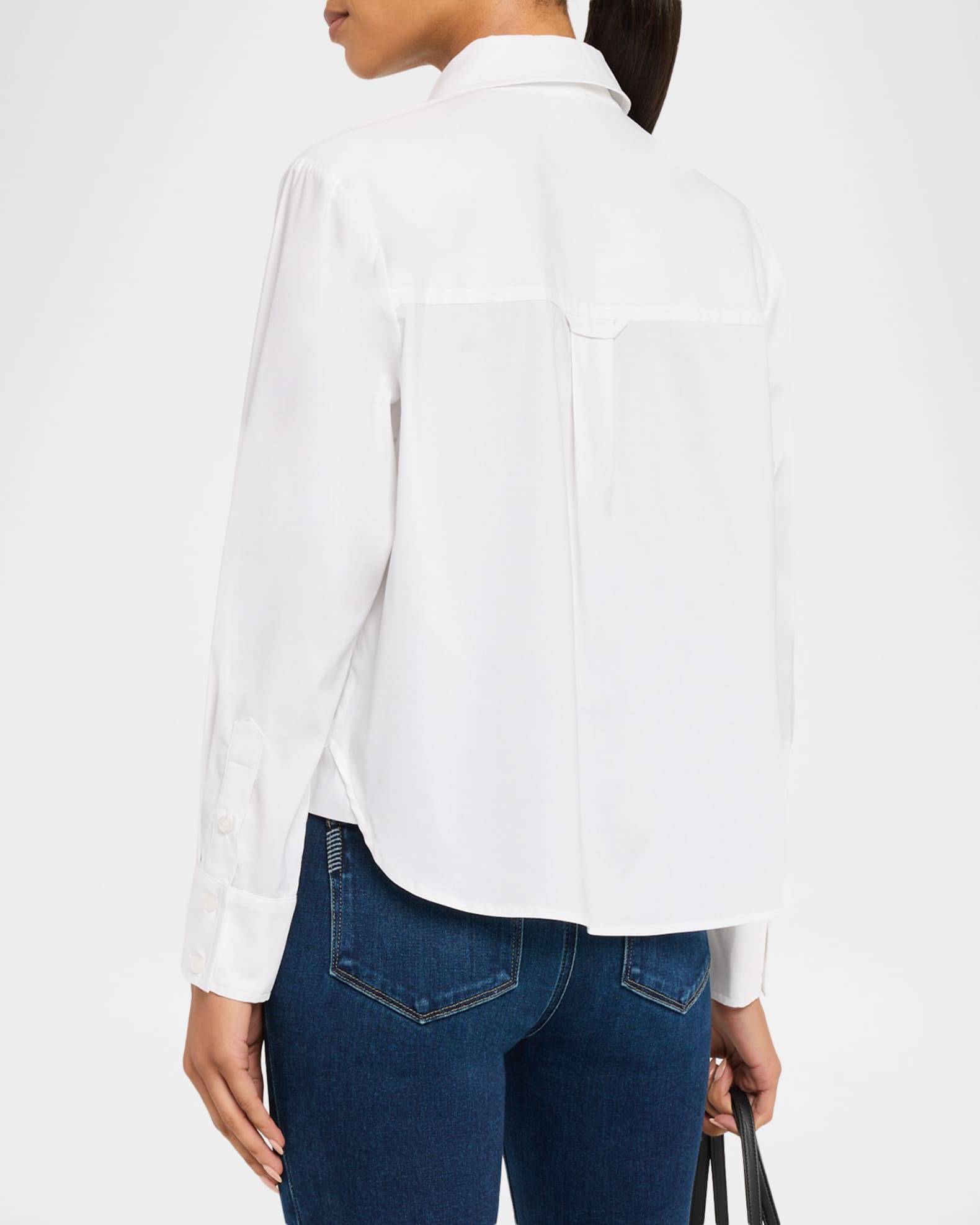 Finley Joni Boxy Silky Cotton Poplin Shirt | Neiman Marcus